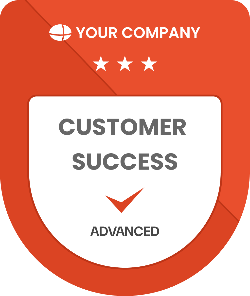 Simple and striking red completion badge template