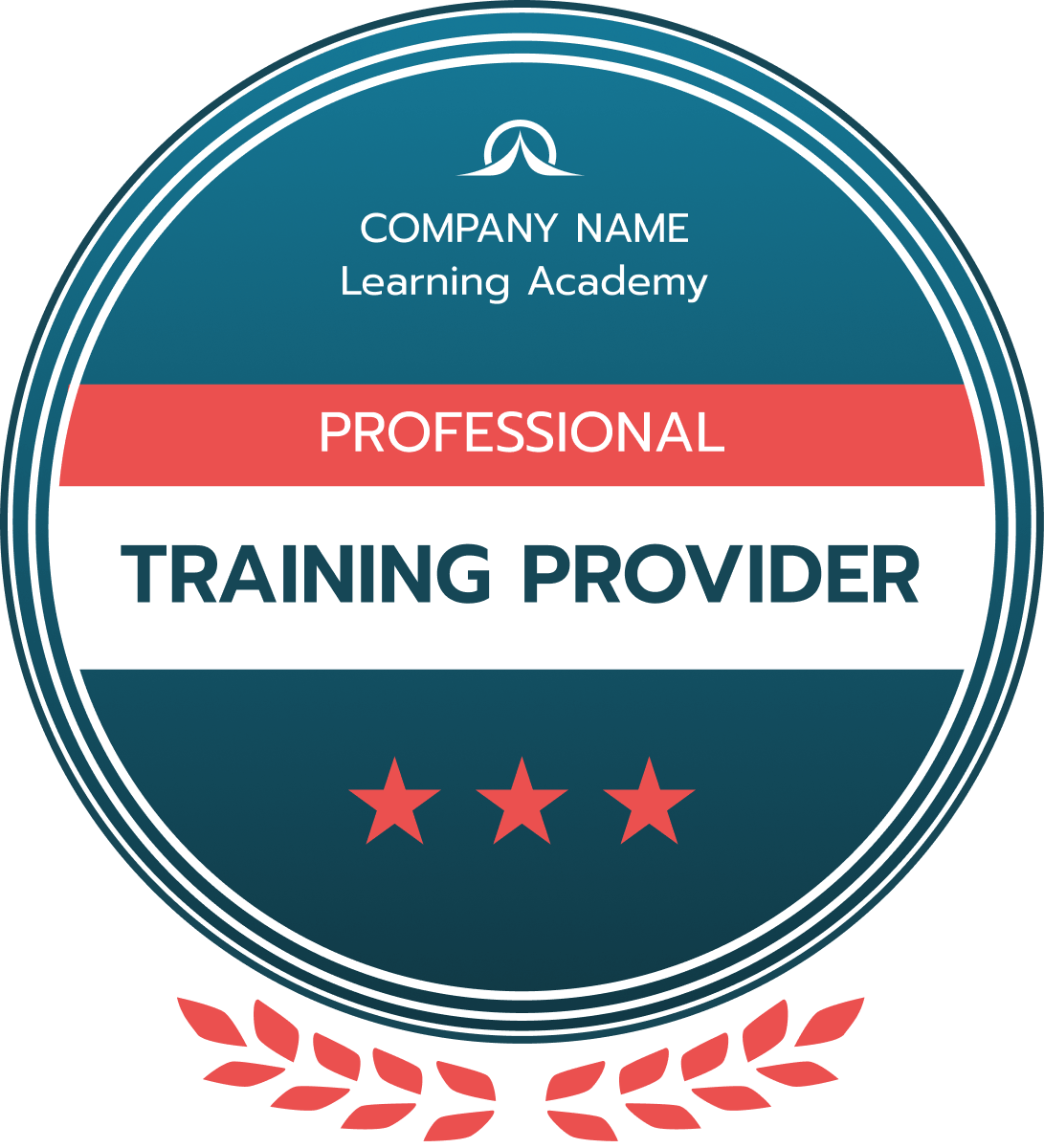 Professional and expert red training badge template