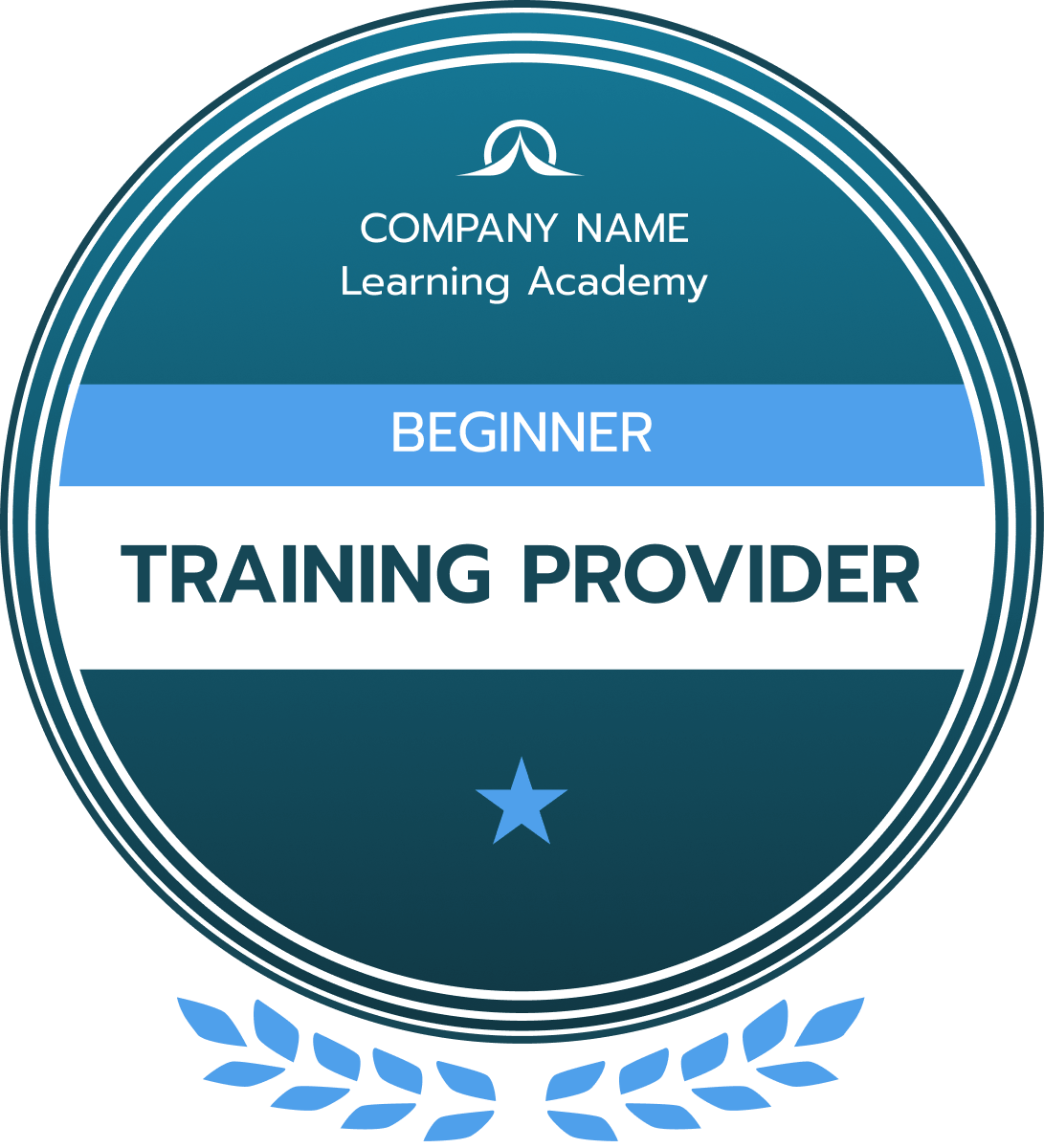 Professional and superior blue training badge template
