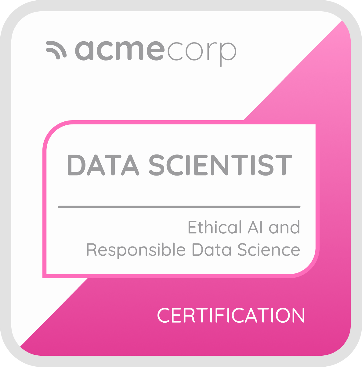 Professional and structured pink training badge template