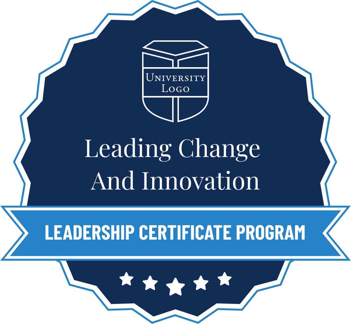 Formal and distinguished blue training badge template