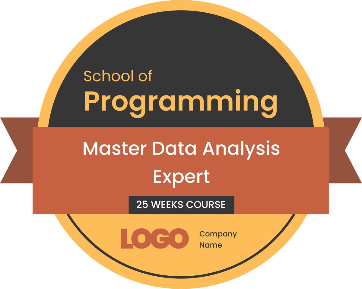 Professional and notable brown training badge template
