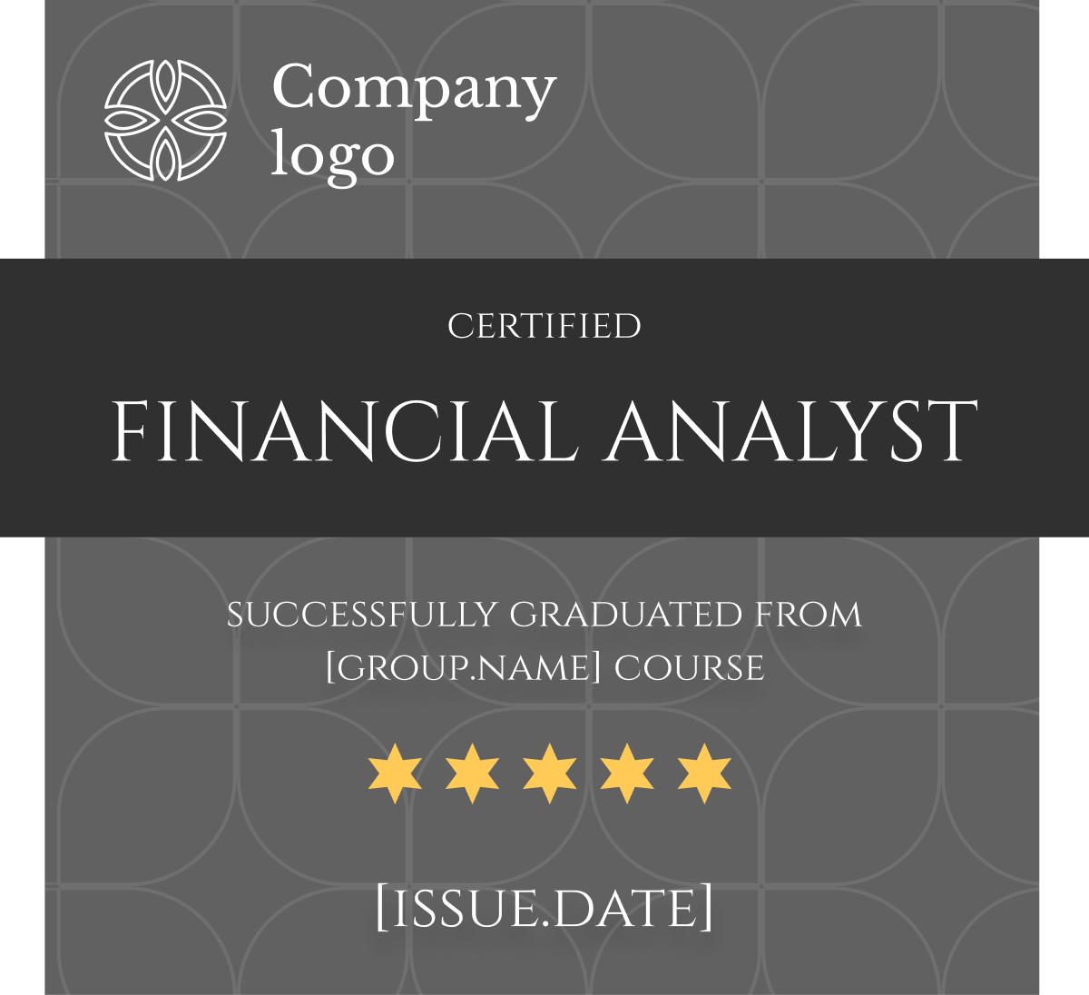 Formal and tasteful grey recognition badge template