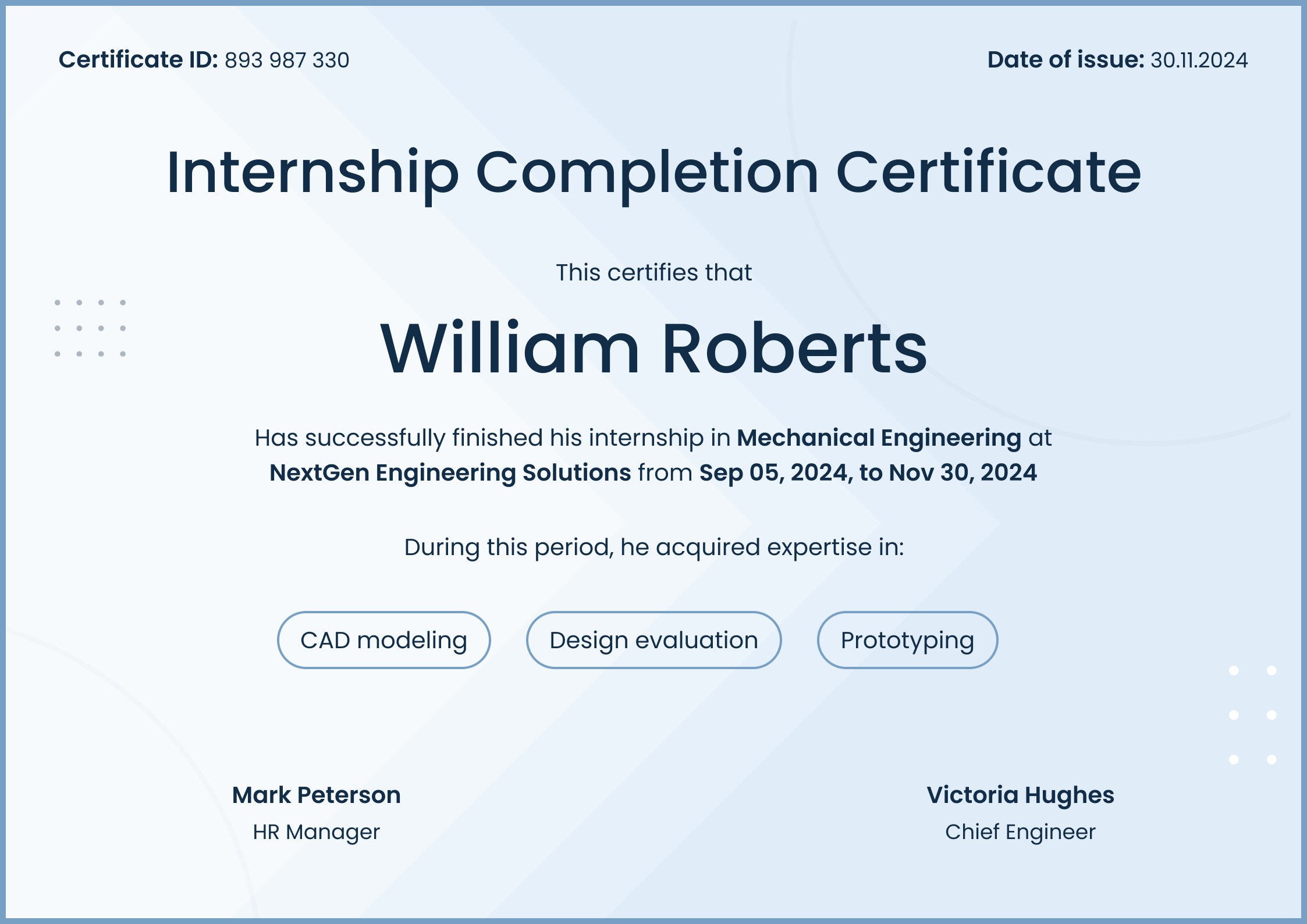 Internship Certificate Template Word Format