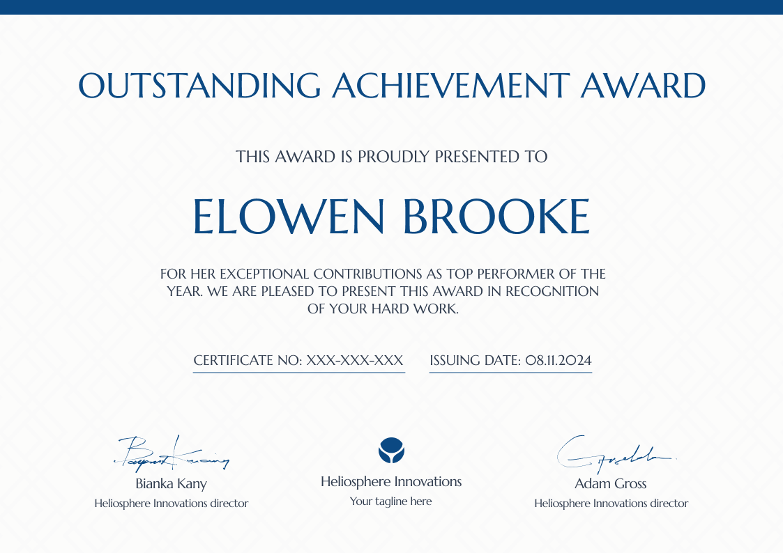 Minimalist and simple award certificate template