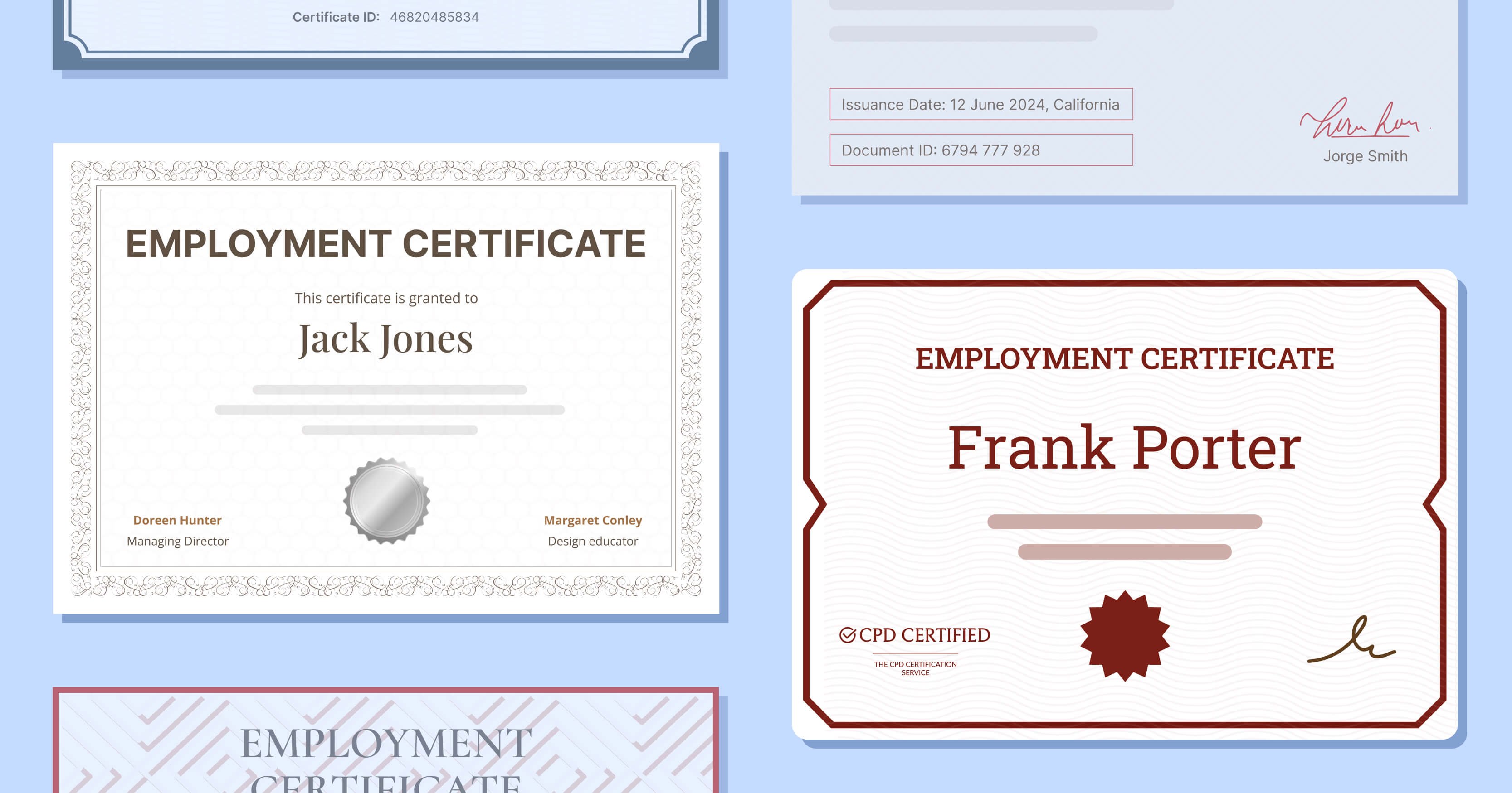 15 Employment Certificate Templates to Get for Free