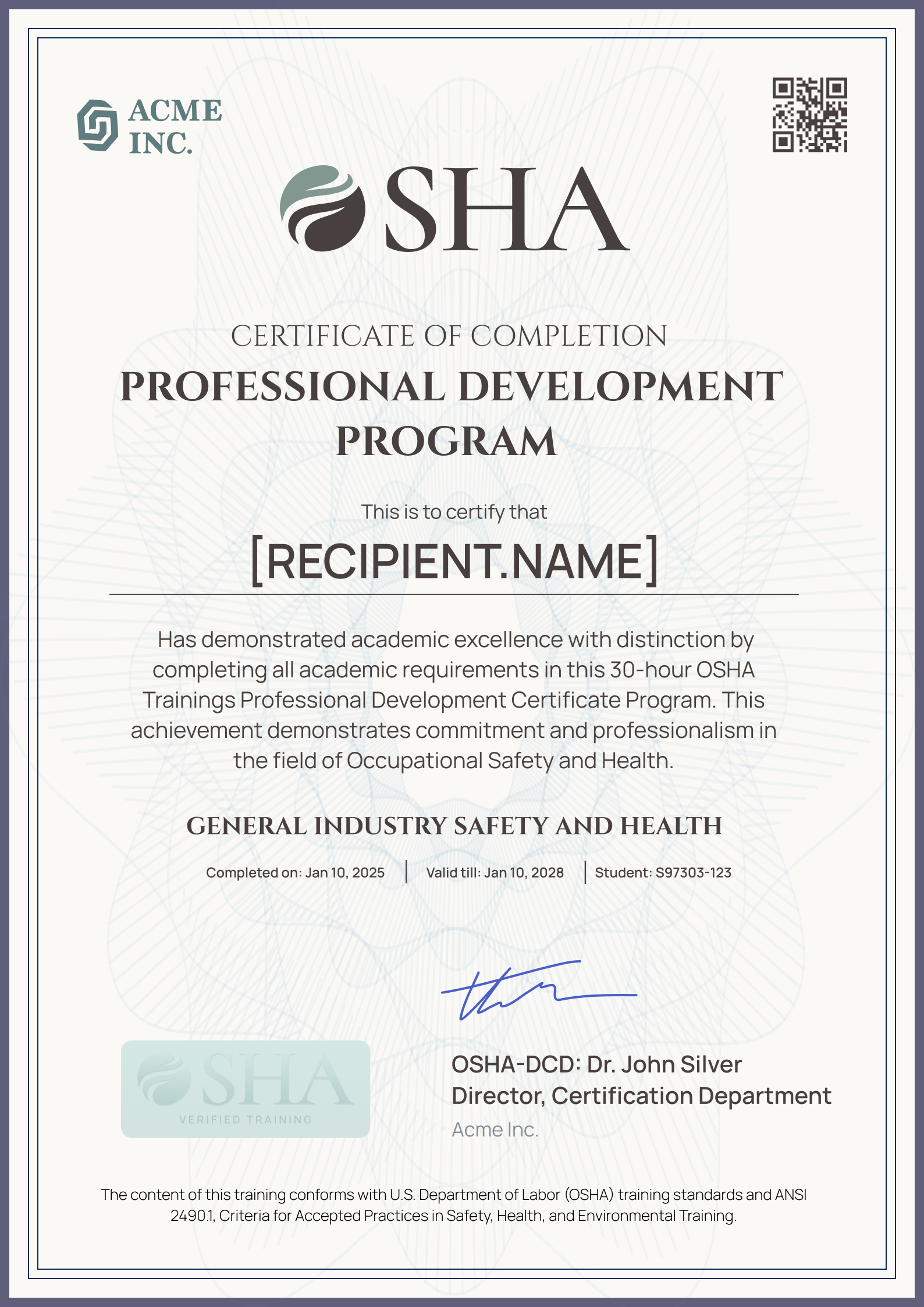 Free Printable Sample Certificate Of Eligibility Completion
