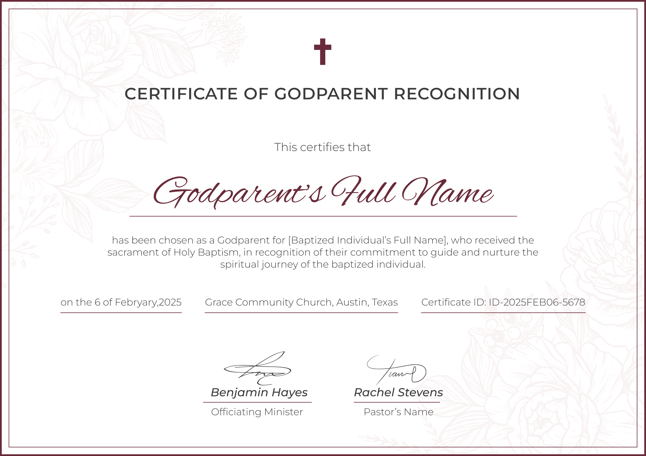 Free Church Certificate Of Appreciation Template
