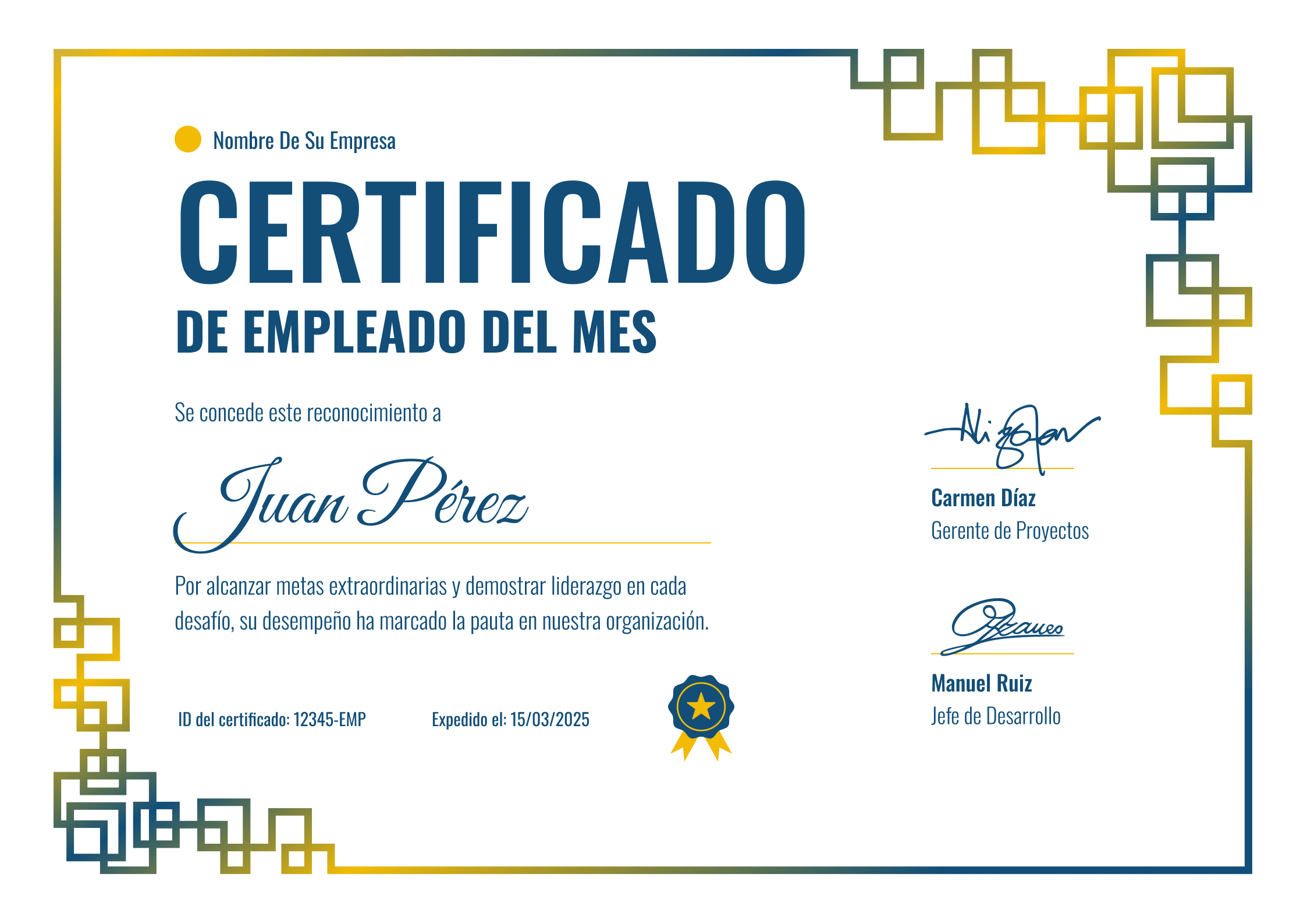 Empleado del mes plantilla simple y moderna