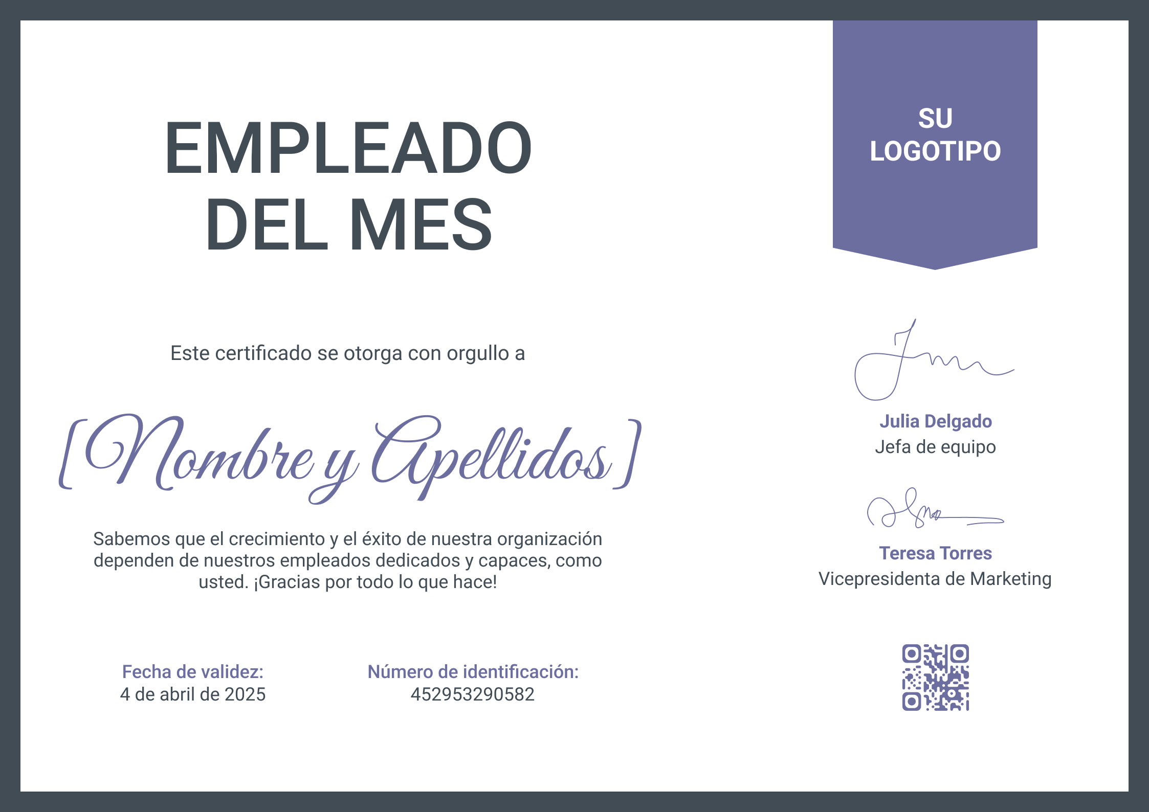 Empleado del mes plantilla simple y funcional