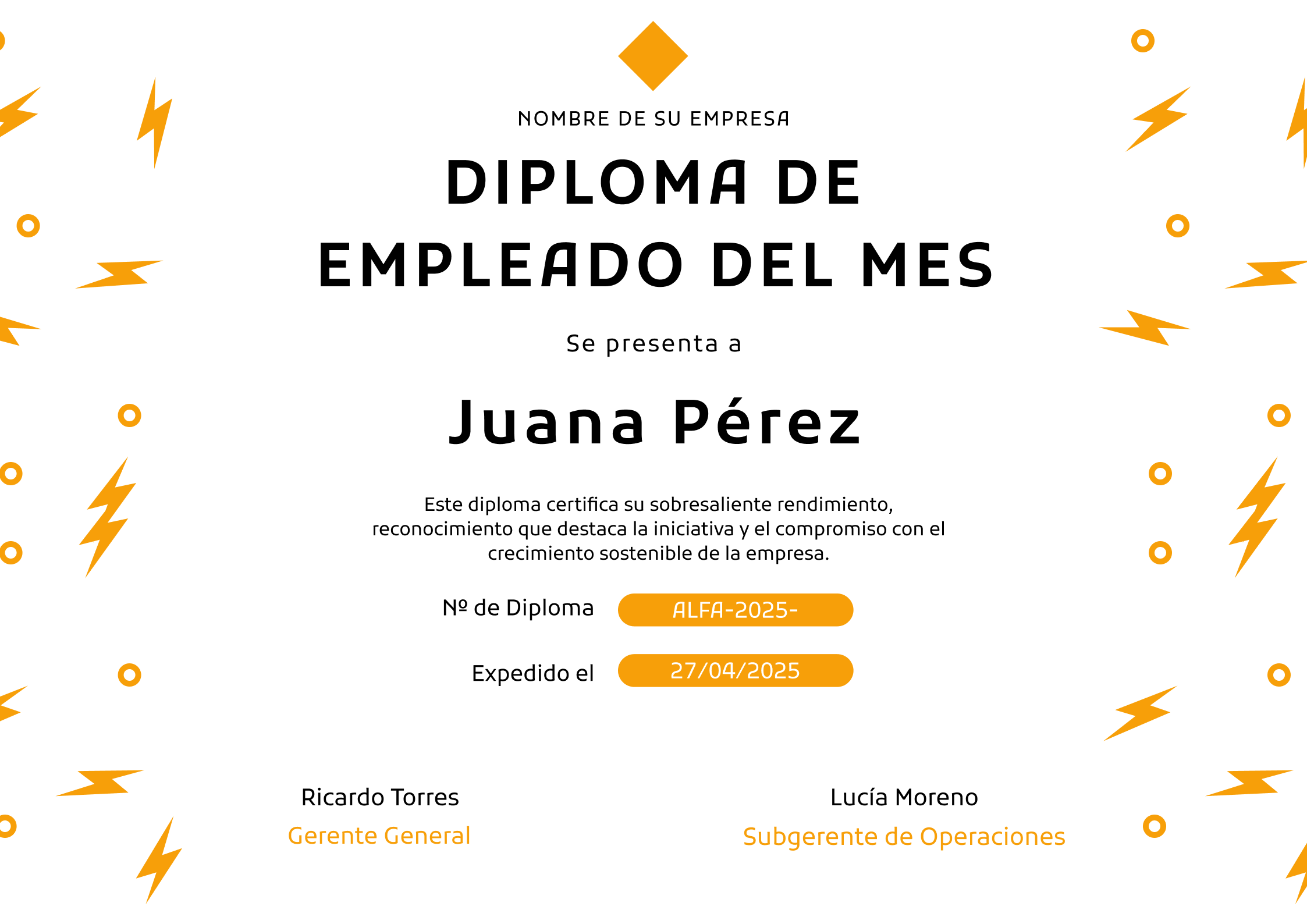 Empleado del mes plantilla simple y modesta
