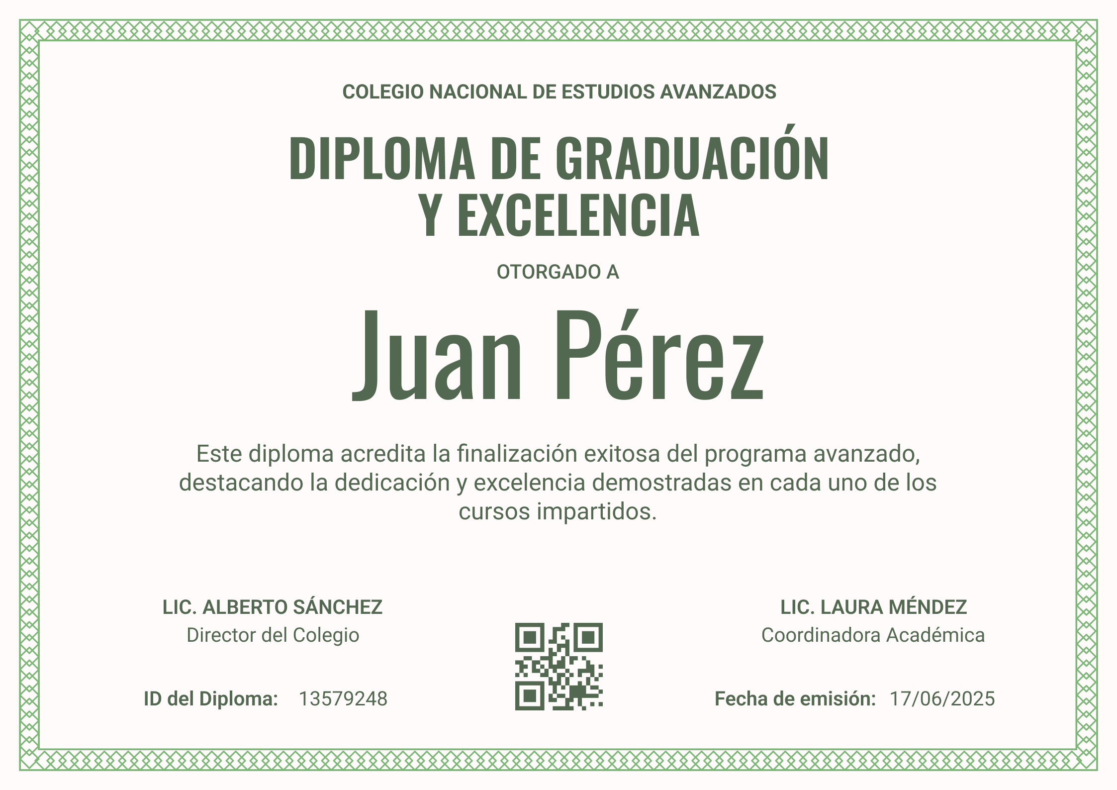 Plantilla De Diploma De Graduación