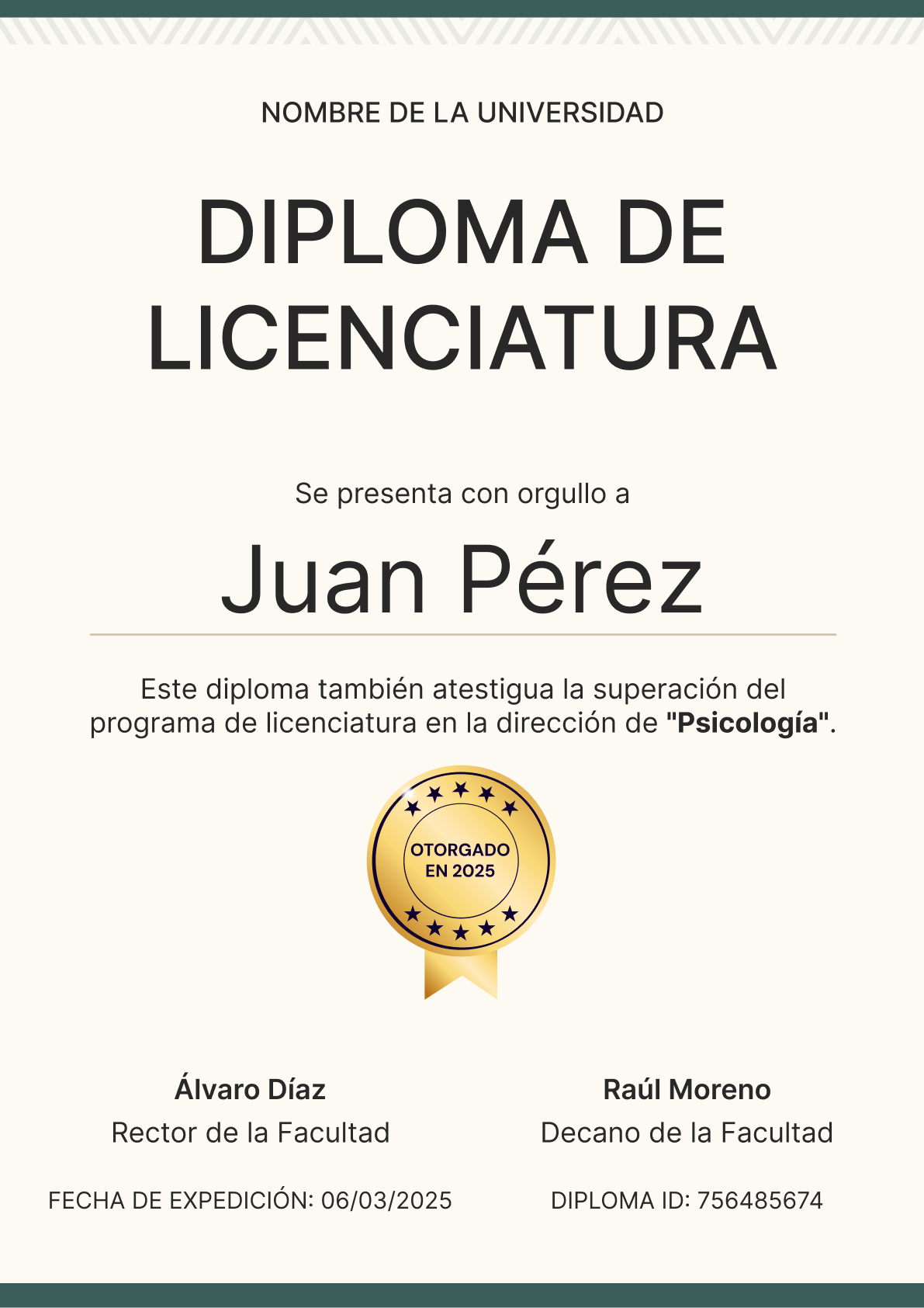 Plantilla De Diploma Imprimible Diseo De Diploma Universitario