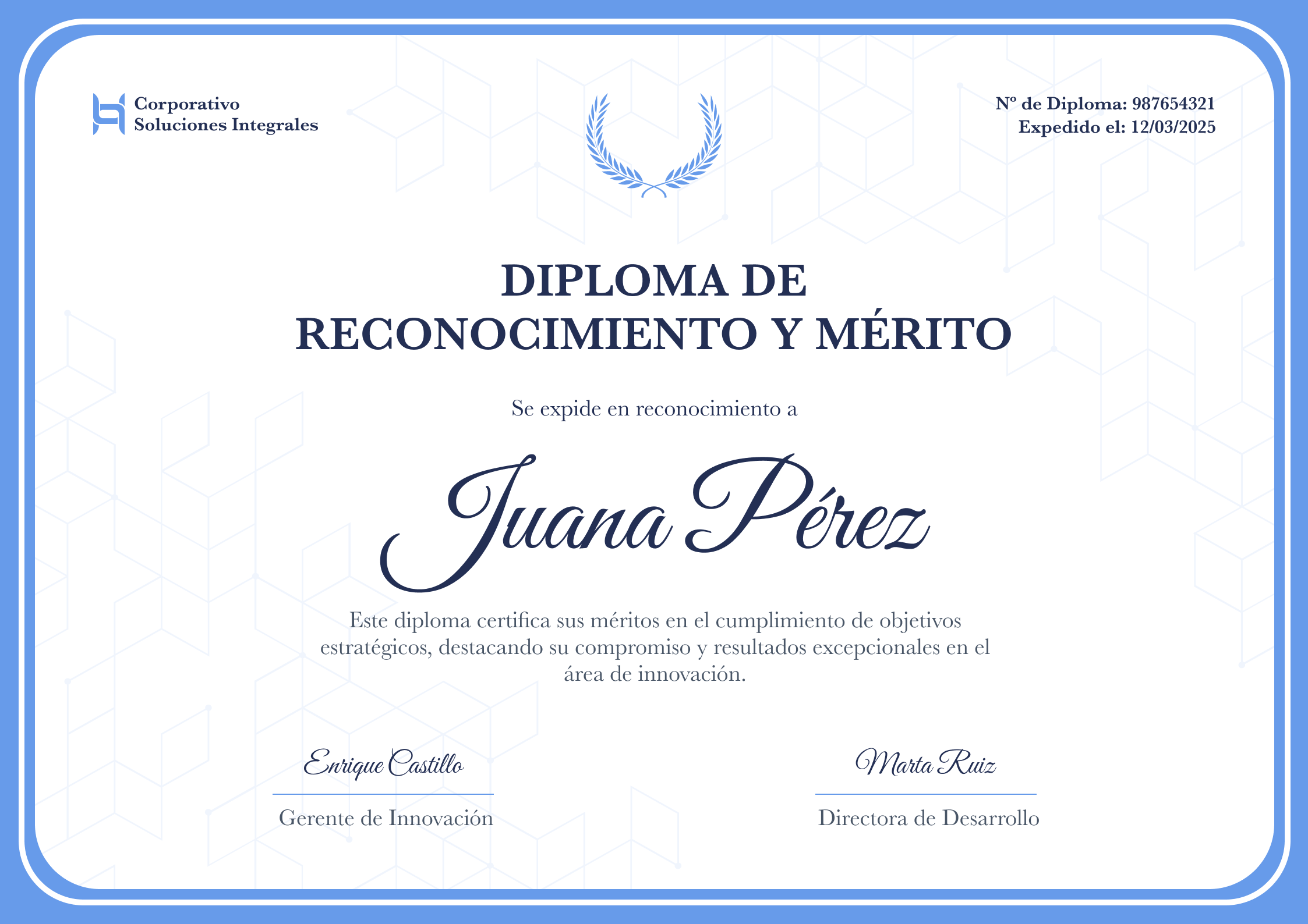 Plantilla de reconocimientos simple y atractiva