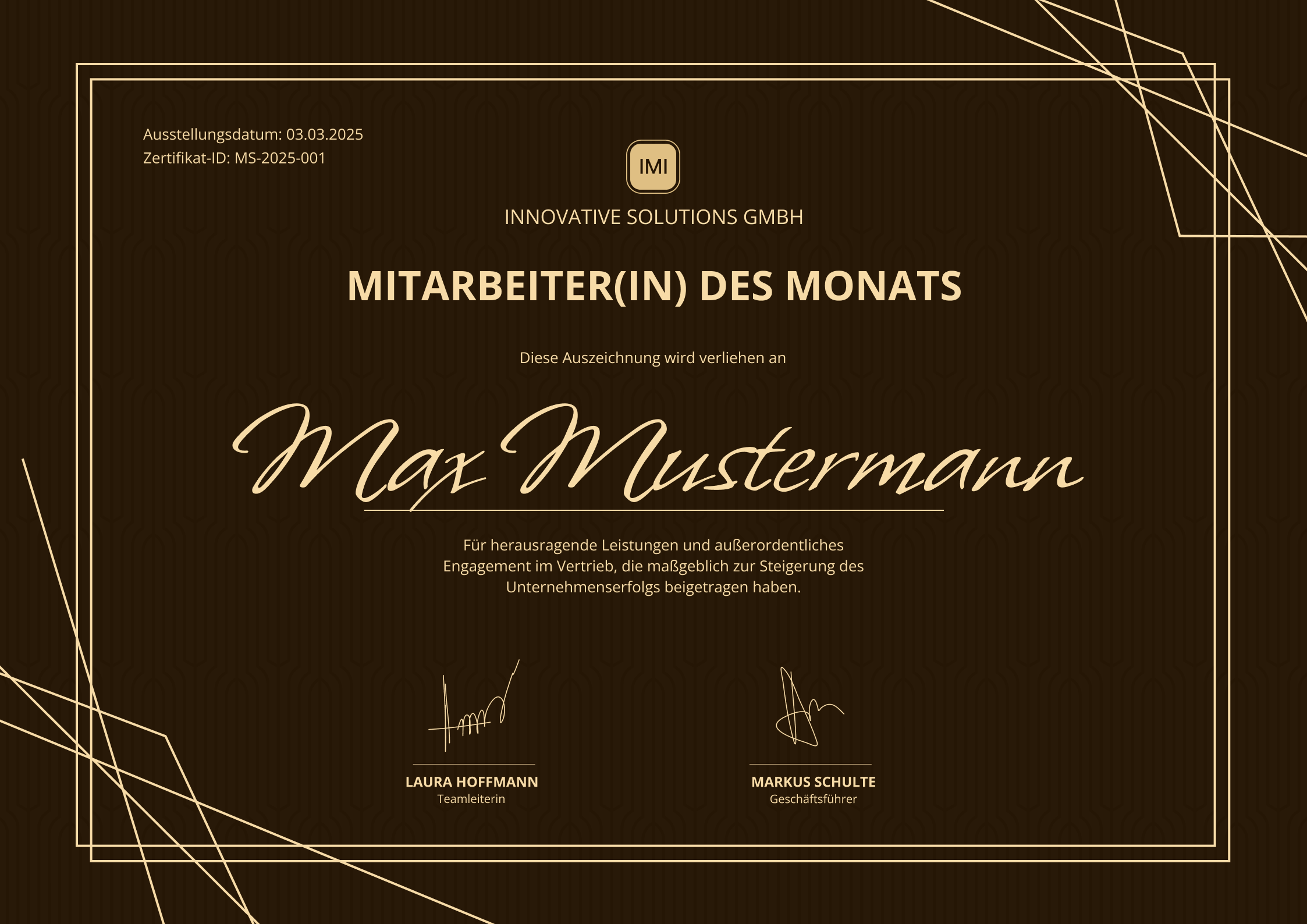 Professionelle anerkennende Mitarbeiter des Monats Vorlage