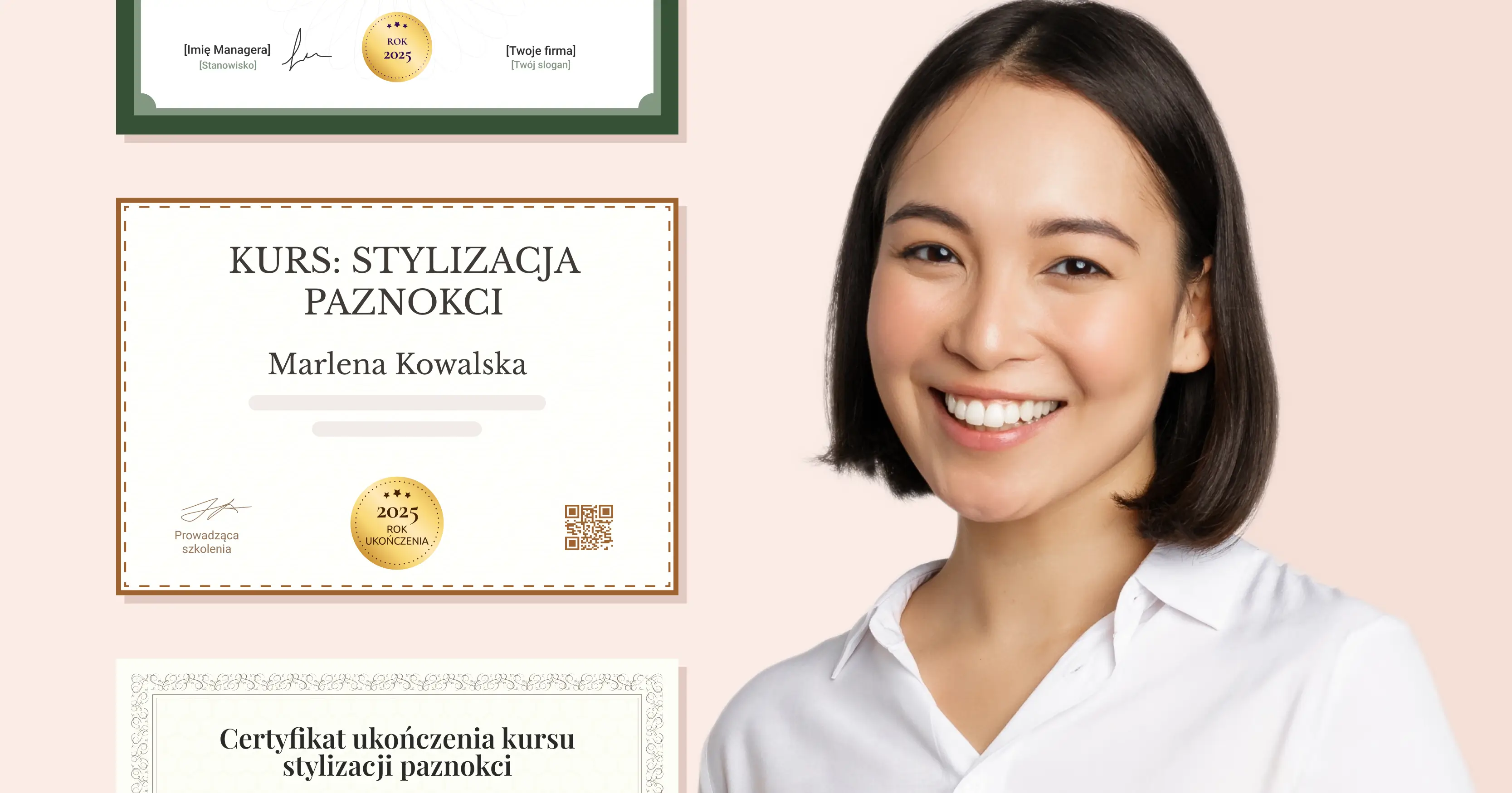 Certyfikaty stylizacji paznokci: darmowe wzory do pobrania