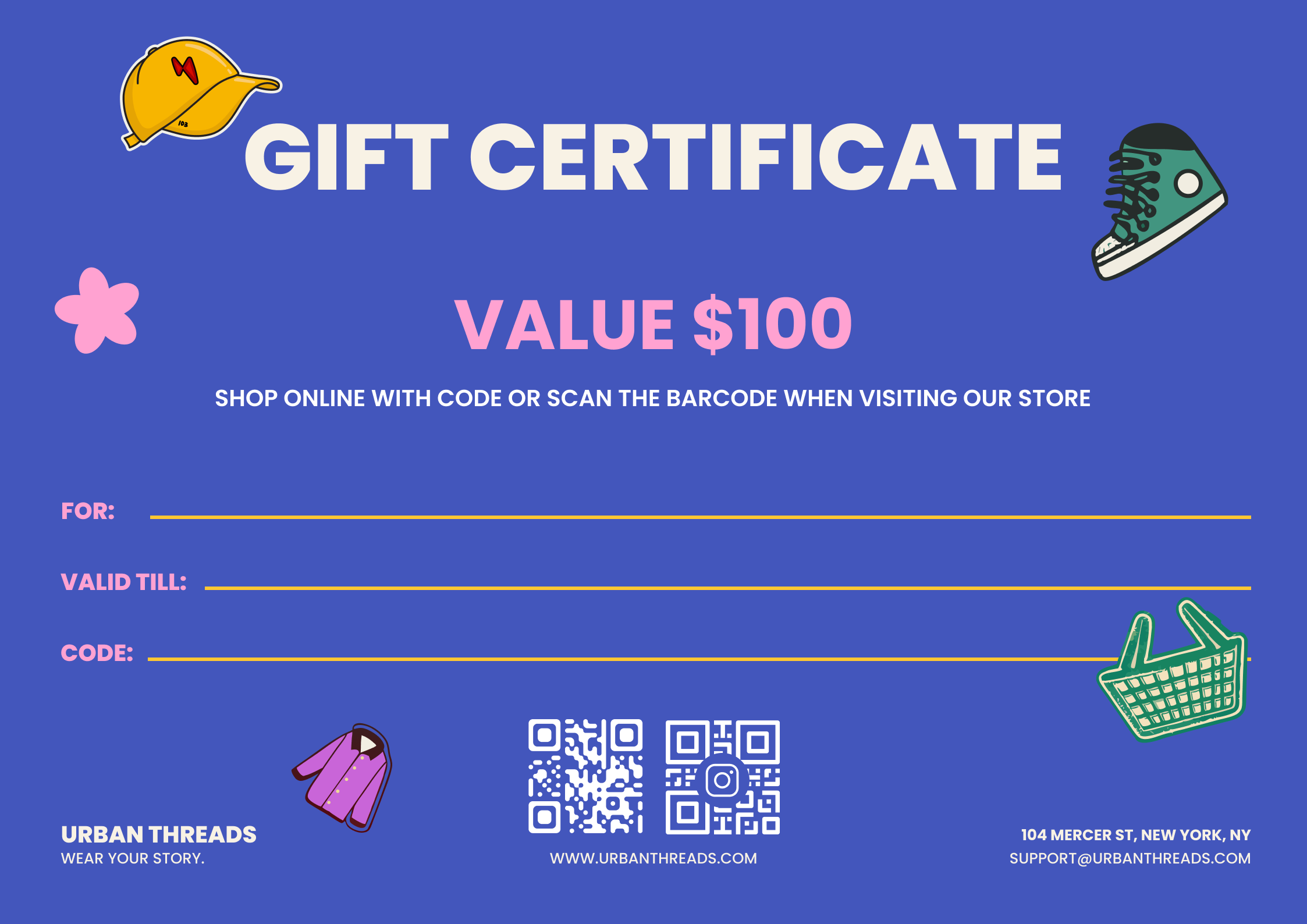 Artsy and modern gift certificate template