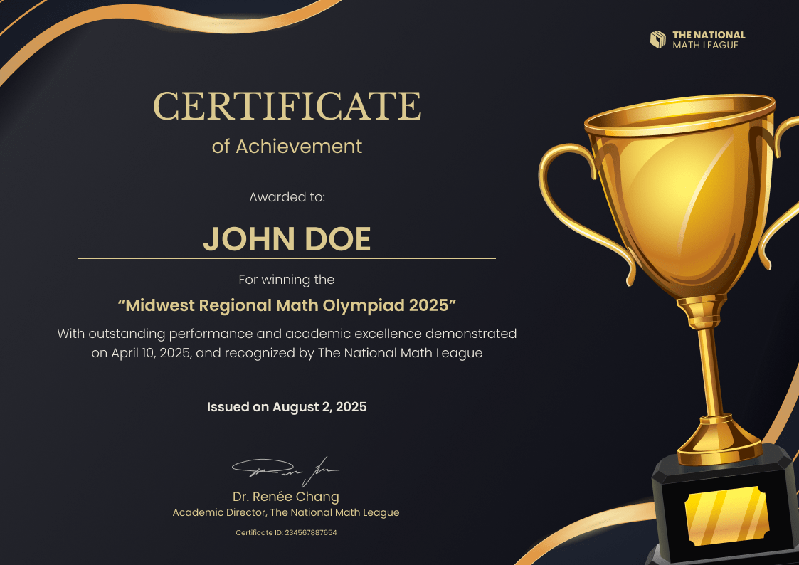 Professional and prestigious winner certificate template