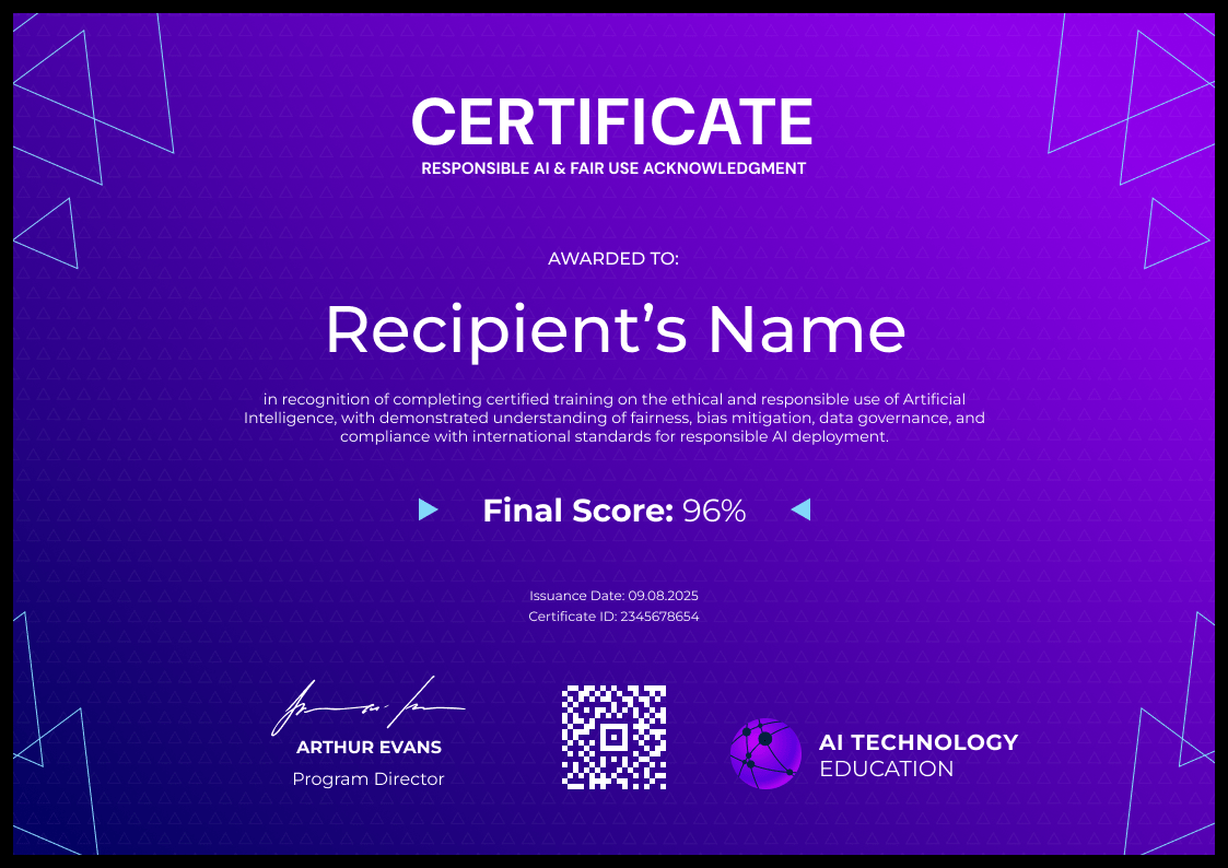 Simple and gradient AI certificate template