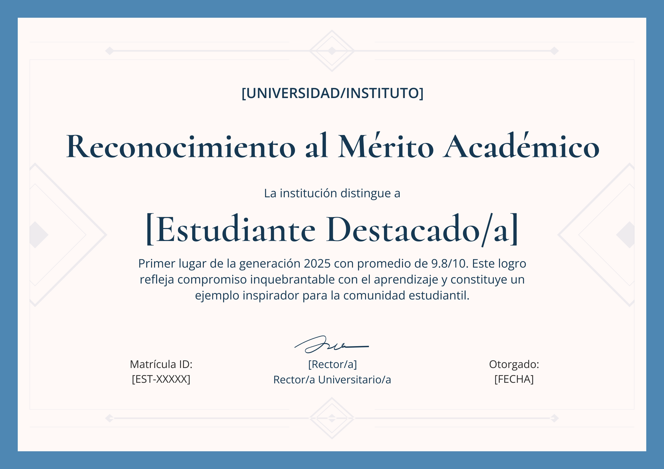 Modelo de certificado de logro simple y minimalista