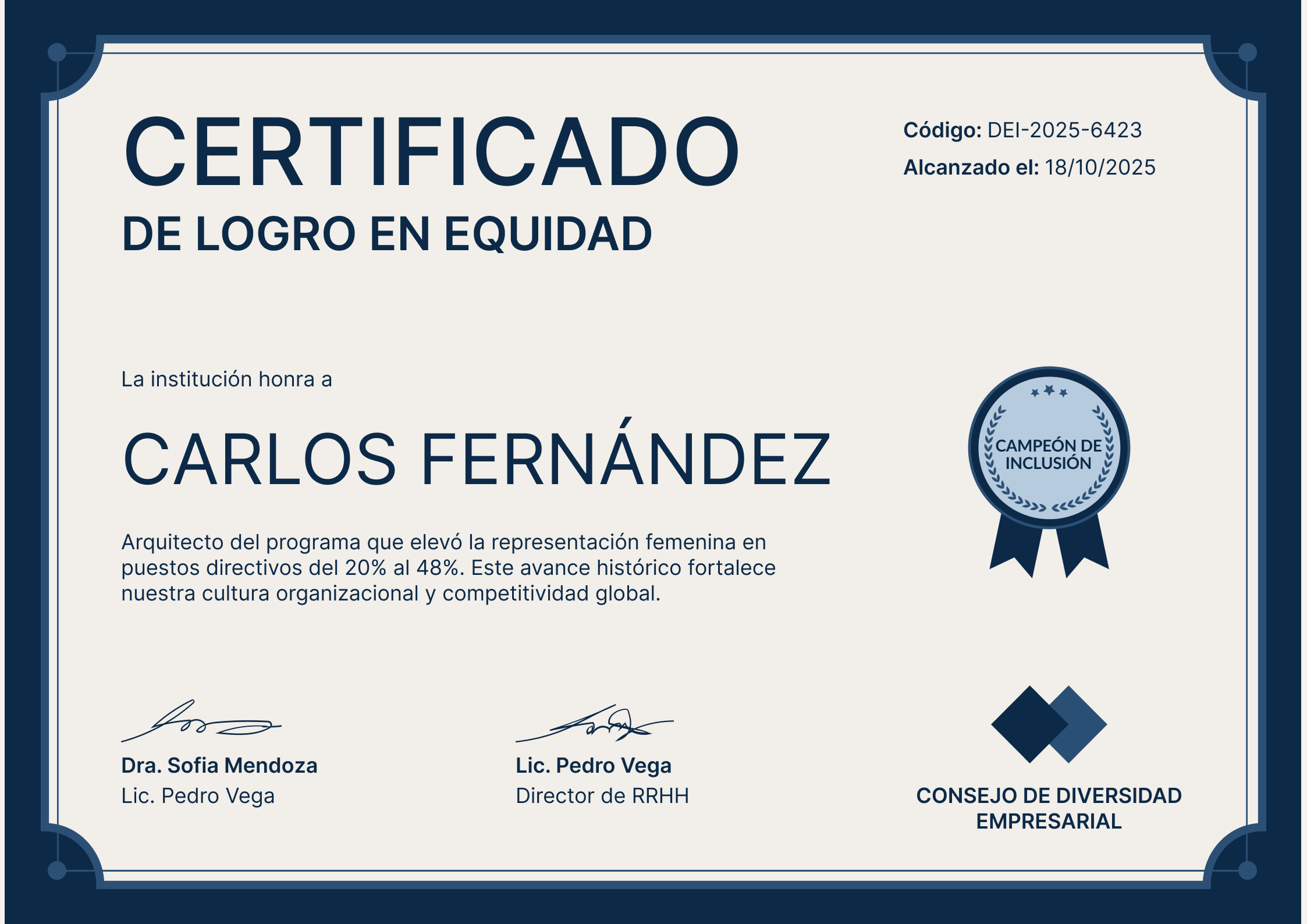 Modelo de certificado de logro profesional y moderno