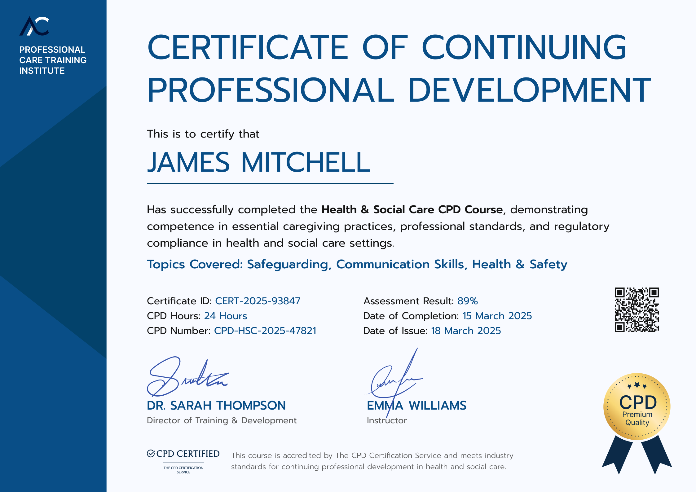 Modern and stable carer certificate template