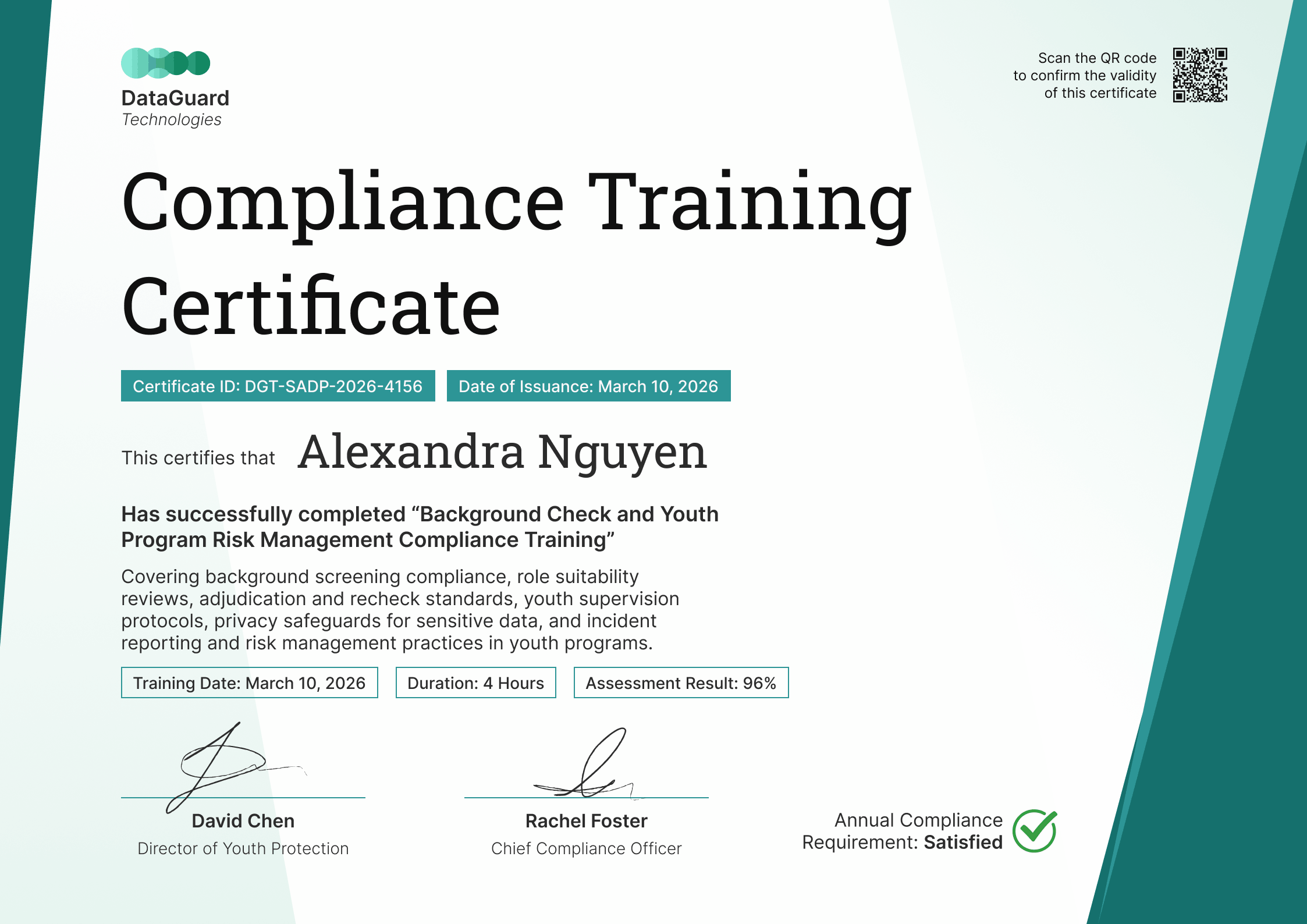 Fresh and green security awareness training certificate template