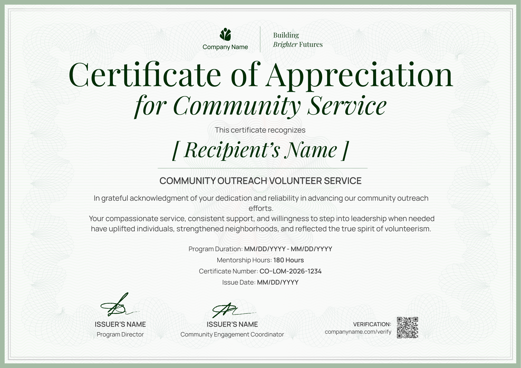 Community Service Certificate Connecticut Community For Addiction