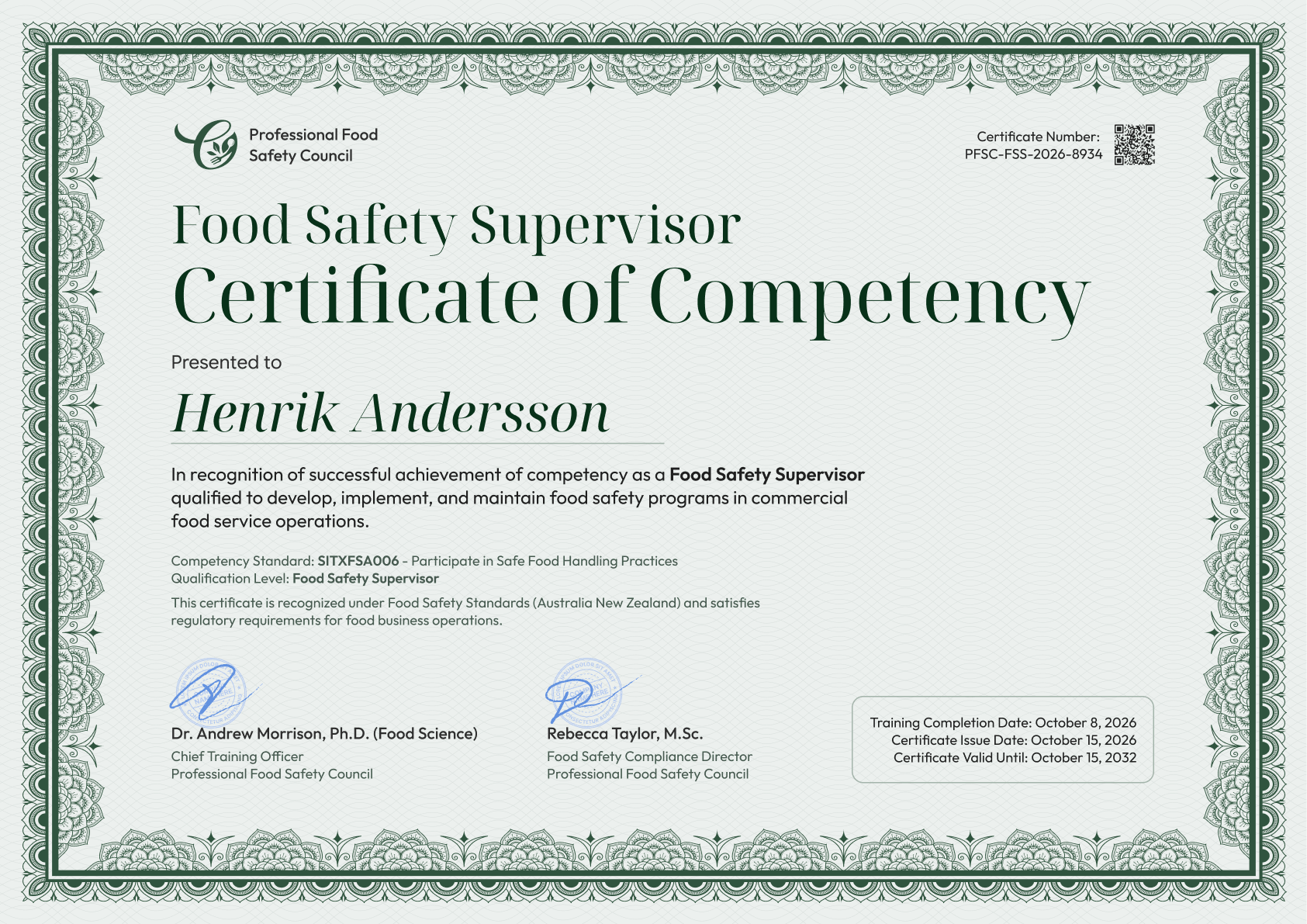 Formal and elegant competency certificate template