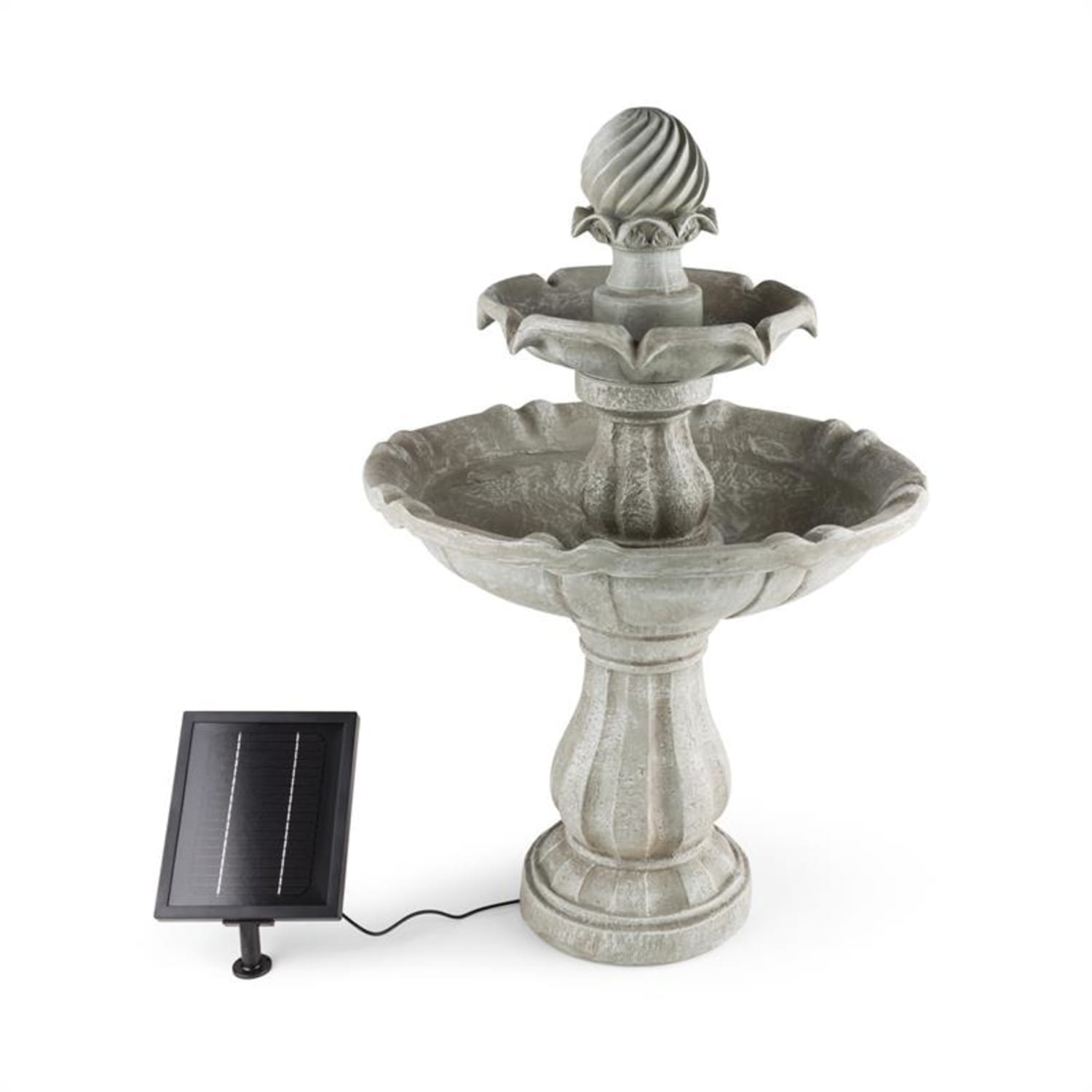 Vogelsbrunn Springbrunnen 60x90cm 3W Solar Akku Beton-Optik
