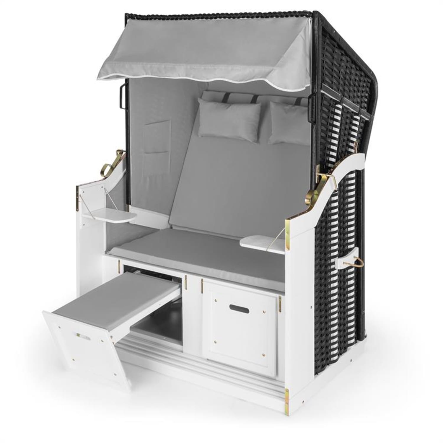 Hiddensee Strandkorb XL 2-Sitzer Volllieger grau Grau