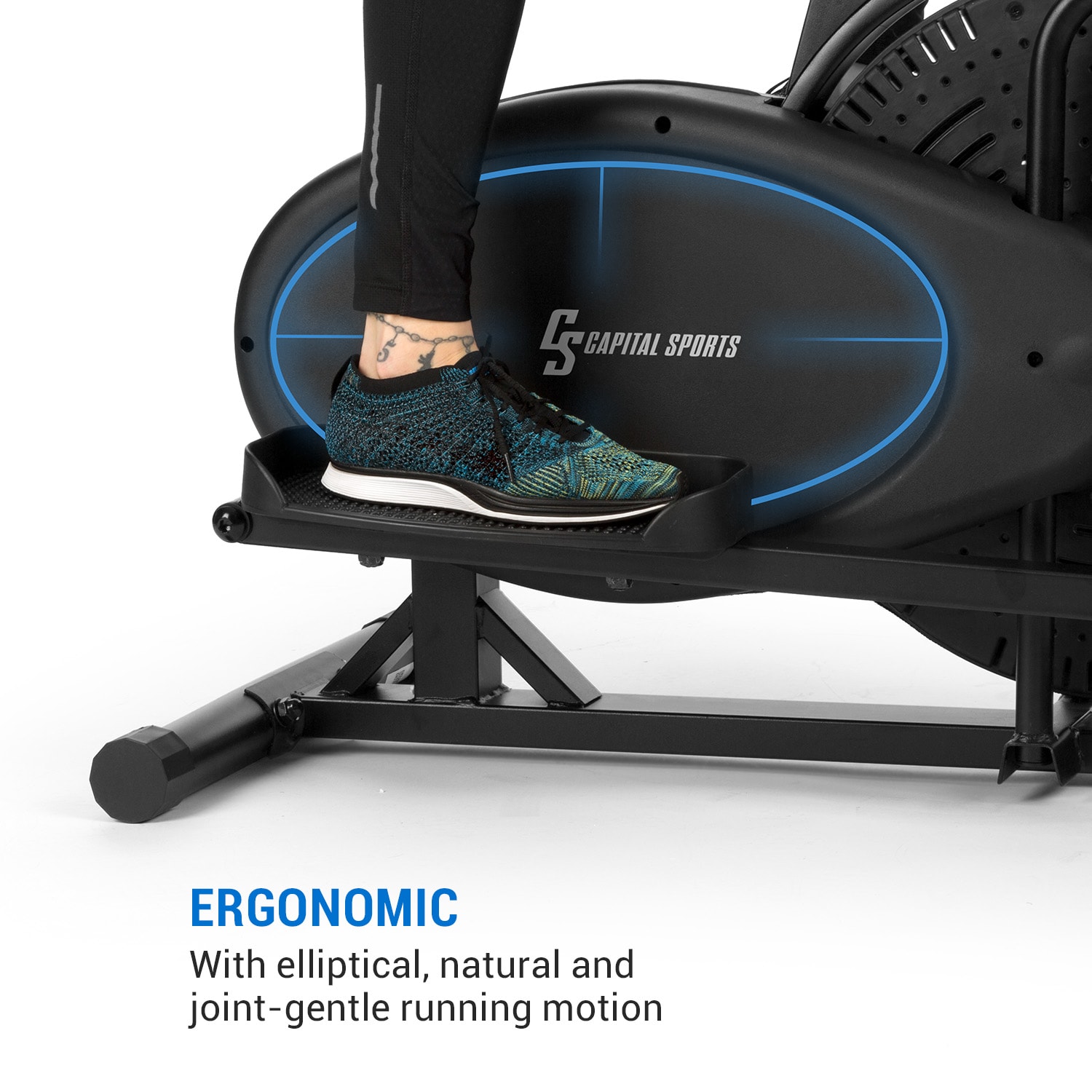 Capital Sports Orbit Pro crosstrainer träningsdator remdrift pulsmätare