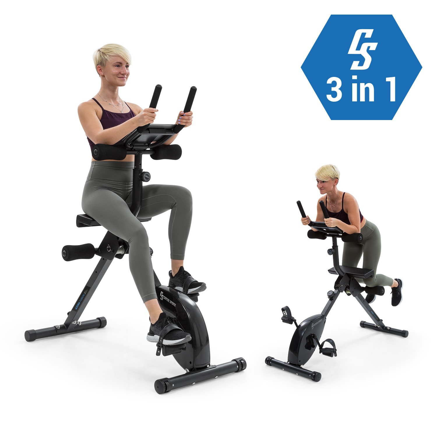Azura Fusion fiets hometrainer 3in1 cardio-/standing bike AB trainer