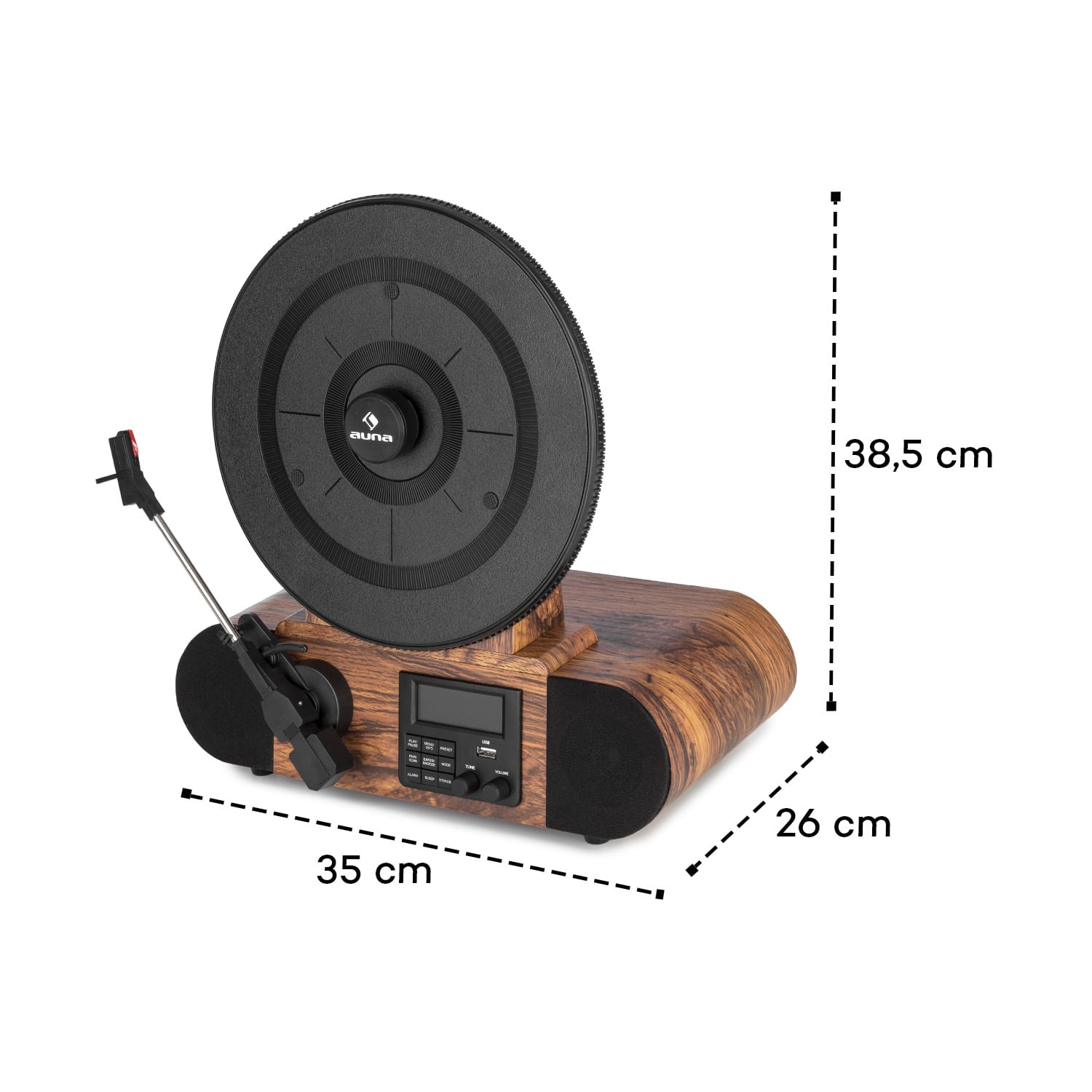 auna Verticalo SE DAB Platine vinyle rétro tuner numérique DAB USB ...