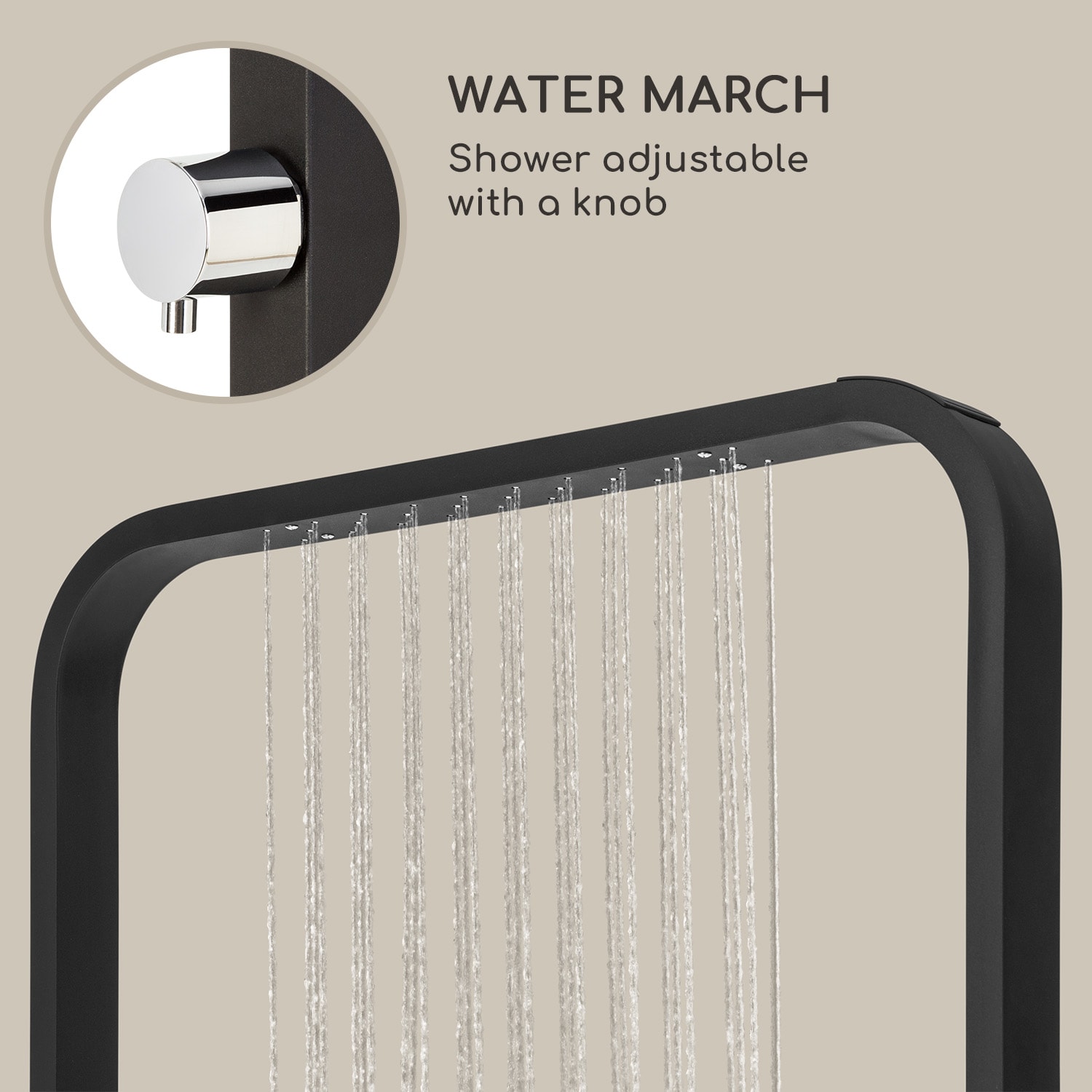 Sumatra Breeze, SQ, kerti zuhany, WPC, alumínium, 70x55, szögletes ...