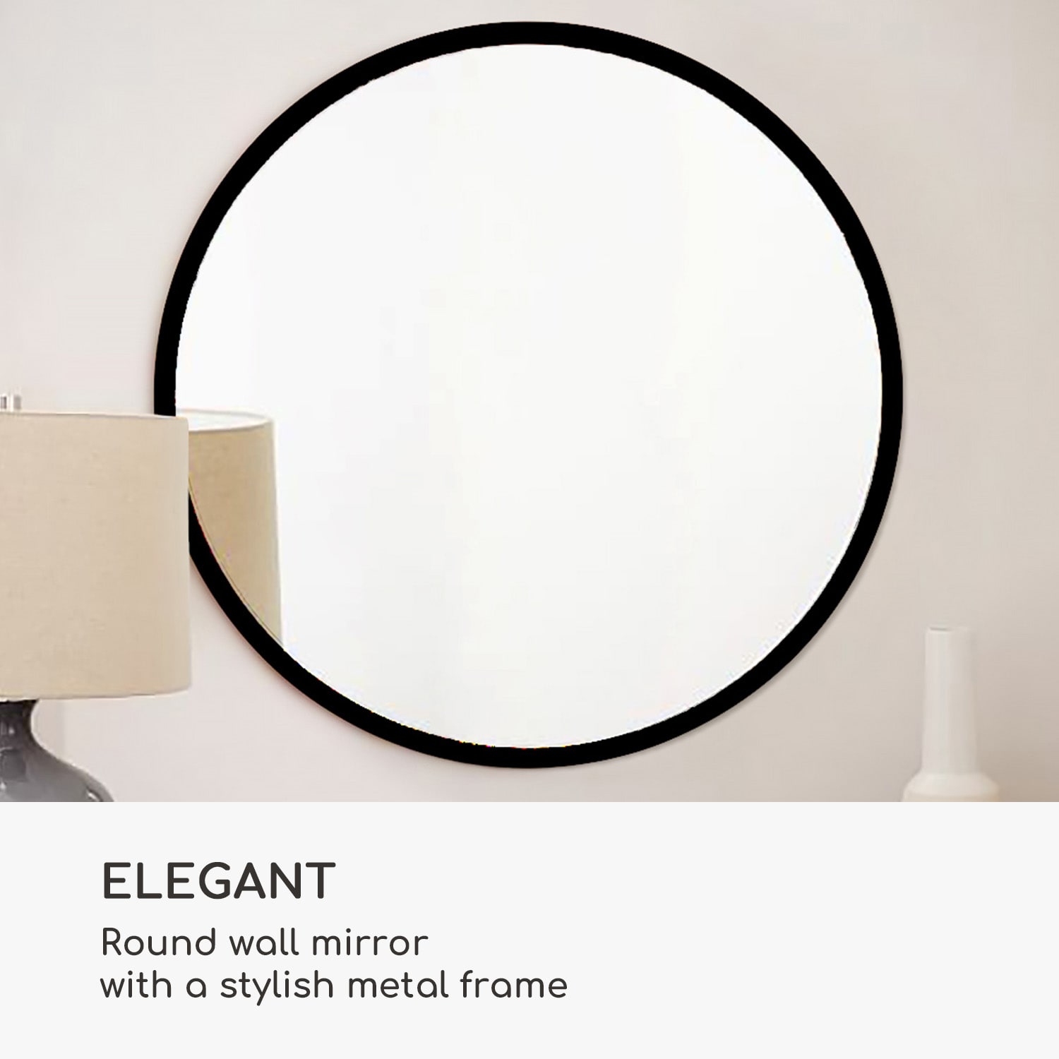 Fournier wall mirror | round | size: 80 x 80 x 2.4 cm | mirror surface ...