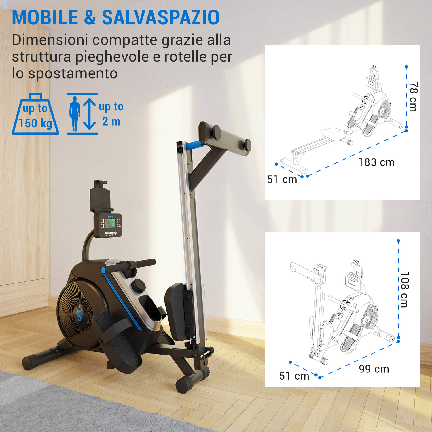 Helios - Vogatore magnetico, rowing machine | Allenamento efficace ...