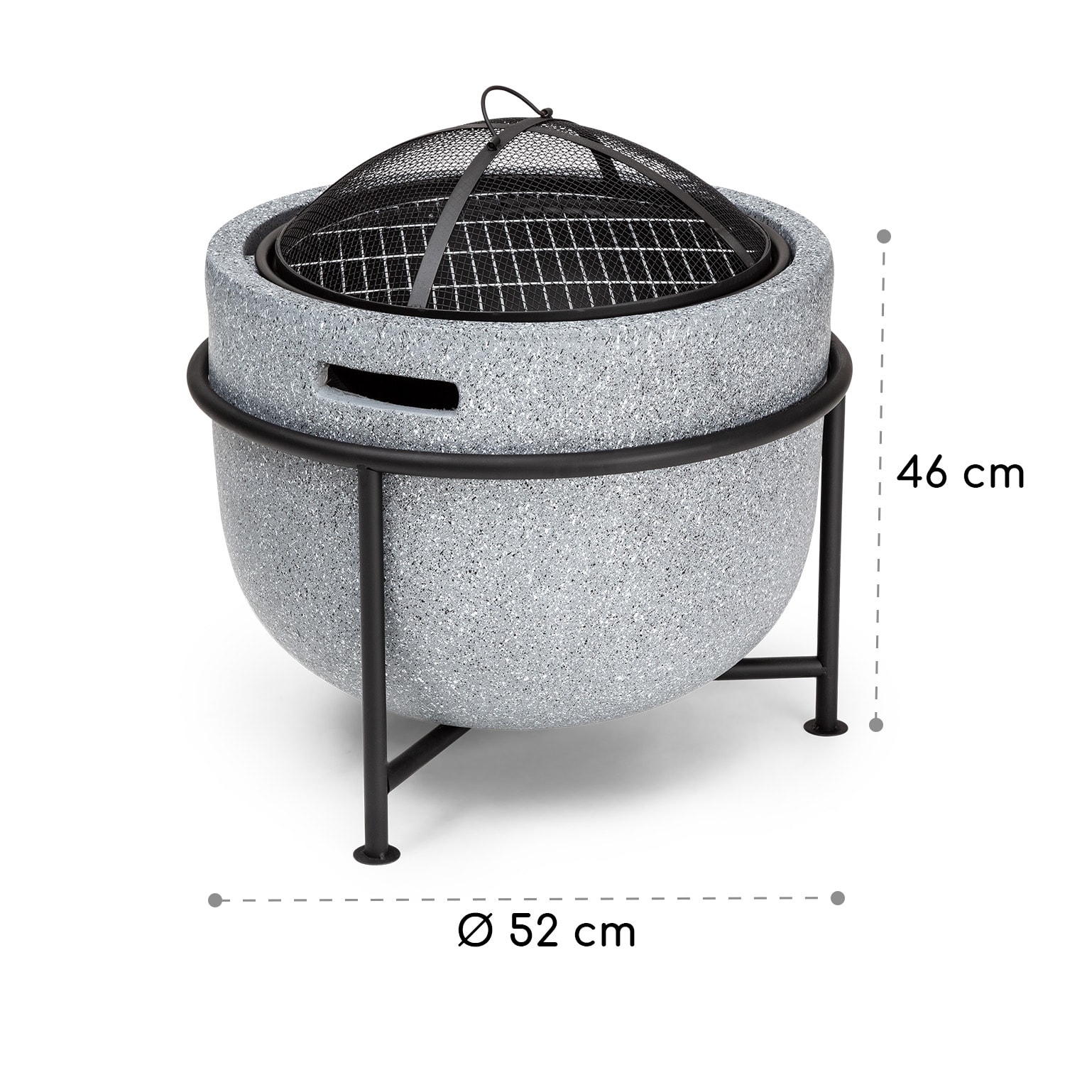 blumfeldt Grail fire bowl with grill | Material: MGO (magnesium fibre ...