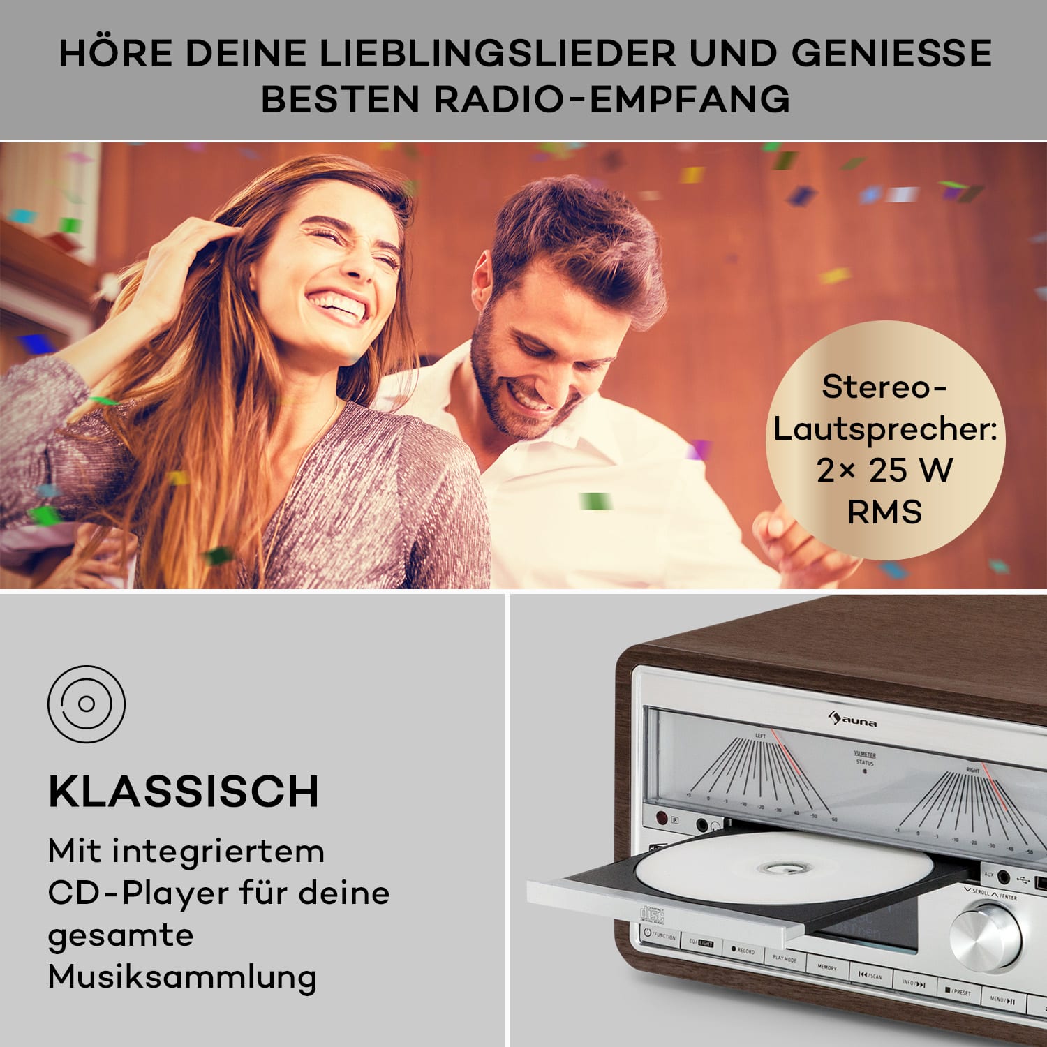 Elton DAB Micro-Stereoanlage | CD-Player | DAB/DAB+/UKW Radio | 2 x 25 ...