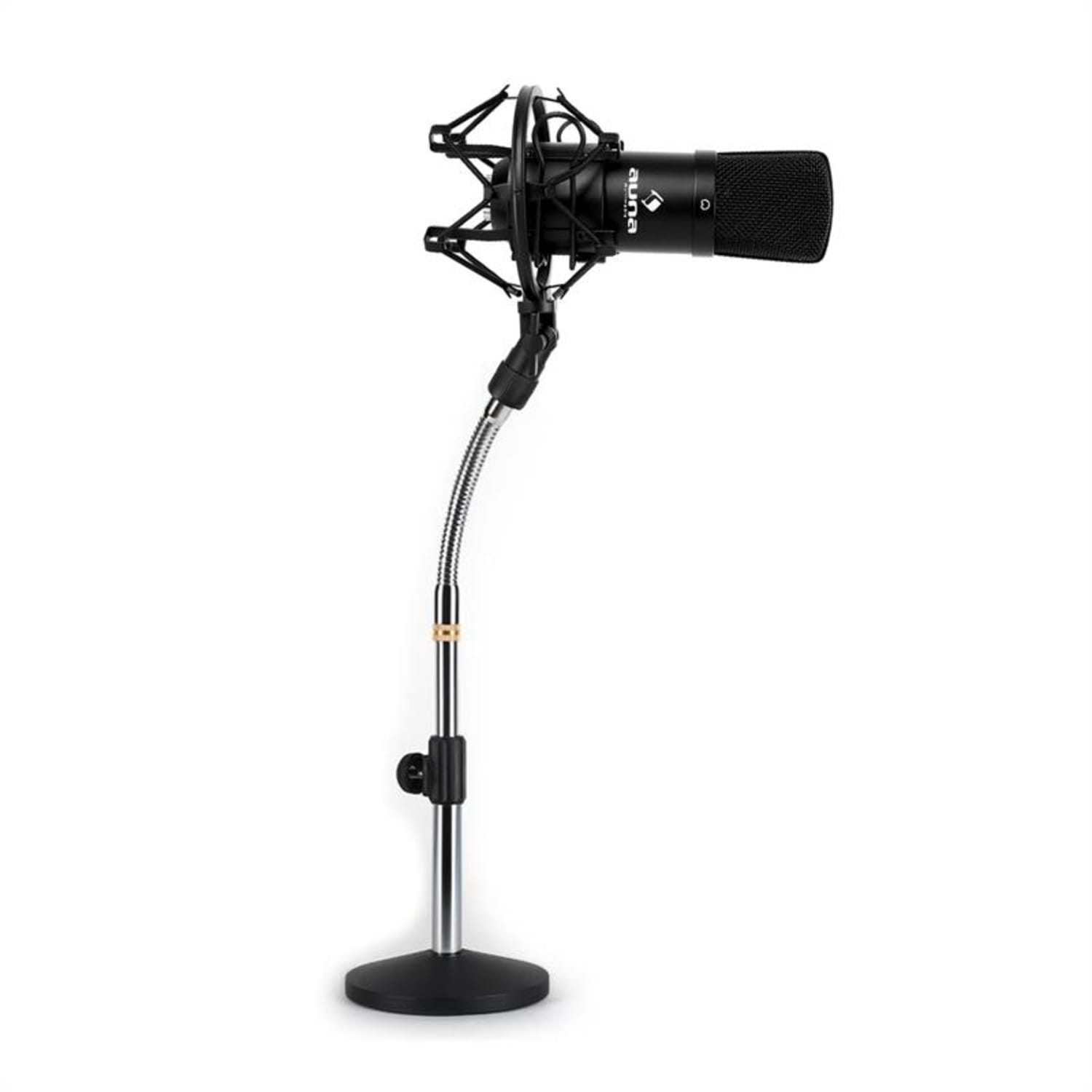 Studio Microphone Set w/ XLR Condenser Mic Black & Mic Table