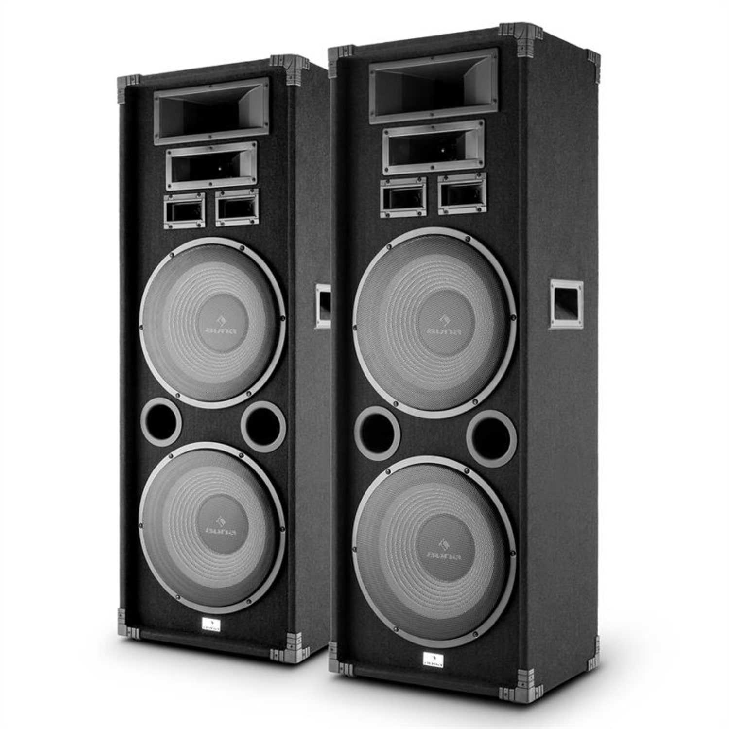 PA-2200 2er-Set Fullrange HiFi PA-Lautsprecher 2x12" Tieftöner 2000W max.