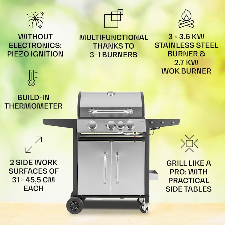 Tomahawk 3.1. S -kaasugrilli | 3 poltinta + 1 wok-poltin | max. 380 °C ...