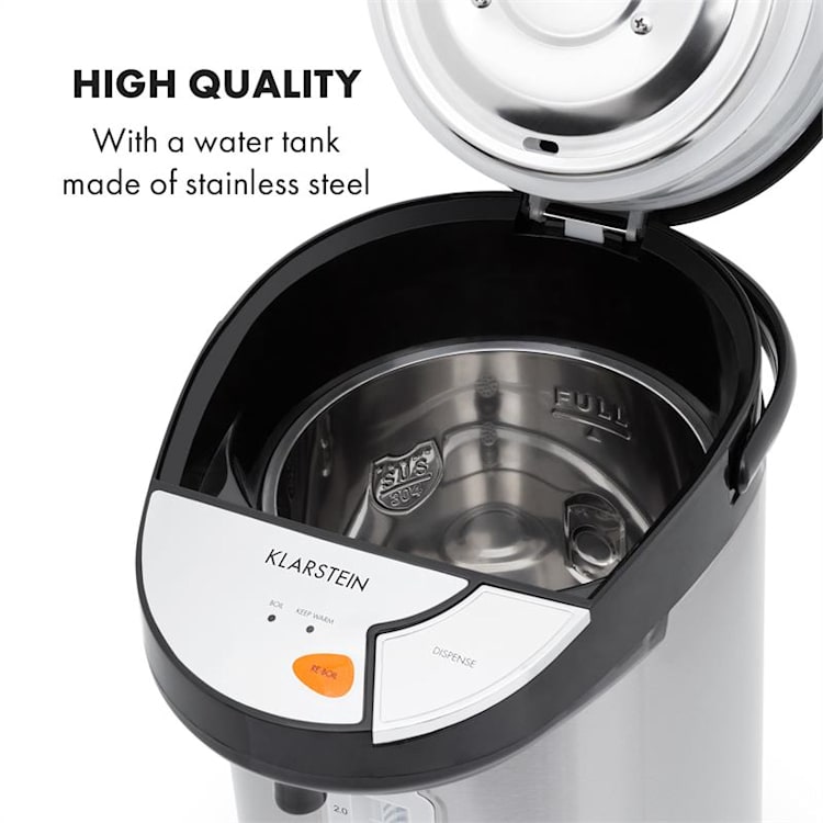 Klarstein Hot Spring Hot Water Dispenser 2.8L Stainless Steel Water ...
