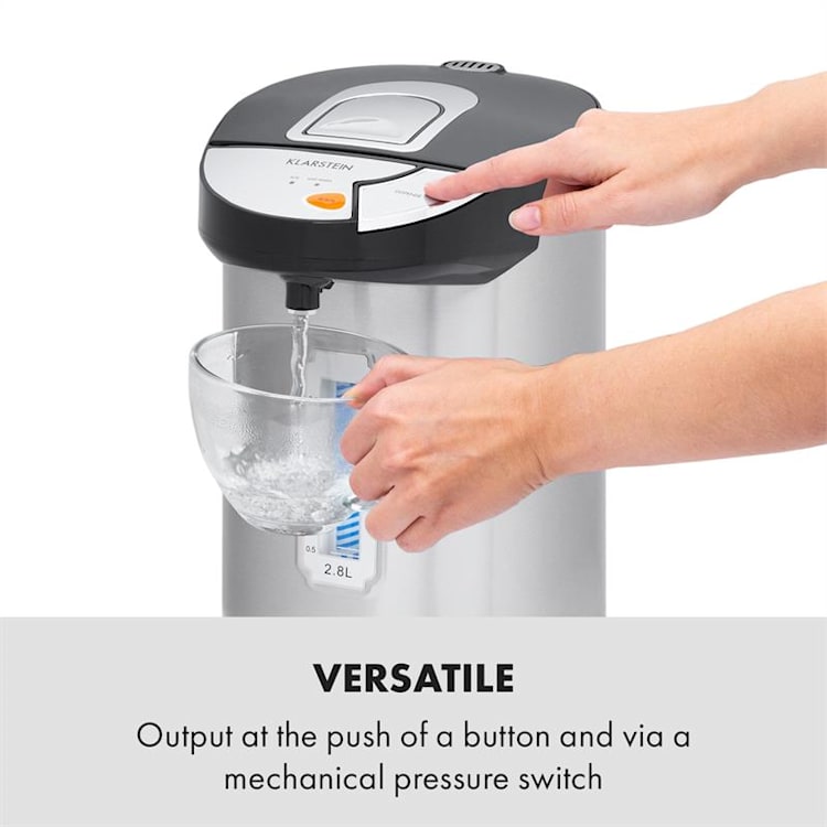 Klarstein Hot Spring Hot Water Dispenser 2.8L Stainless Steel Water ...