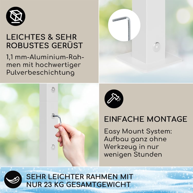 blumfeldt La Rochelle Gazebo Schrägdach UV 50+ Aluminium Polyester ...