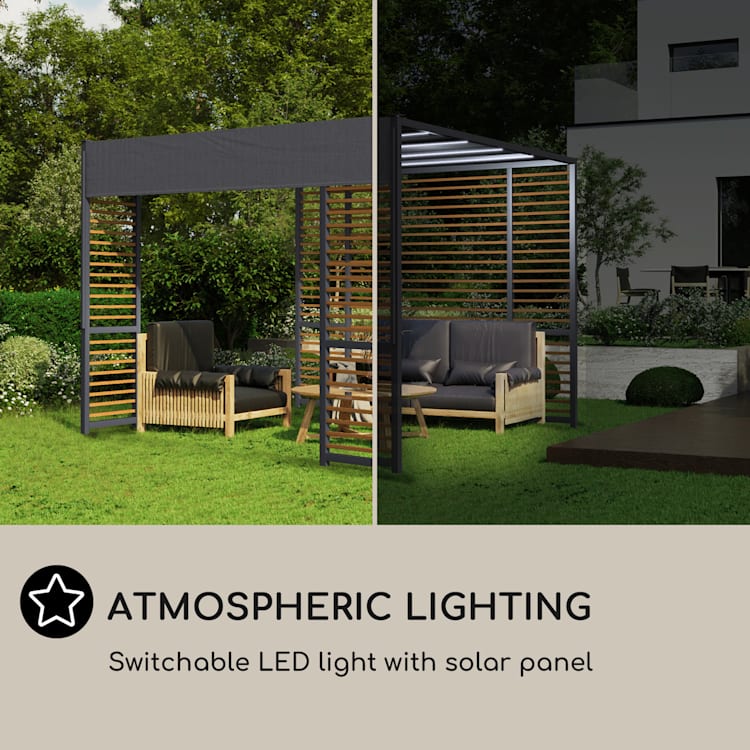 Valence prieel 3x3 m UV50+ waterafstotend ledverlichting op zonne ...