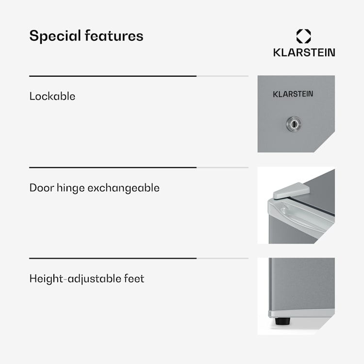 Klarstein Matterhorn 28 | mini fridge | 28 litres 28 Ltr | Stainless Steel