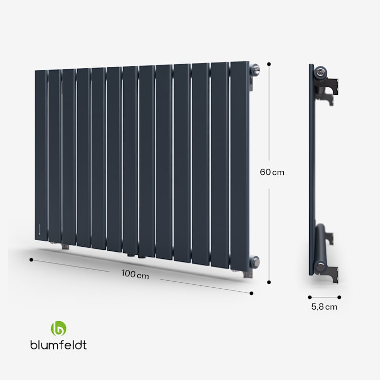 blumfeldt Ontario 100 x 60 Radiateur | 1/2" | Eau chaude 100 x 60 cm ...