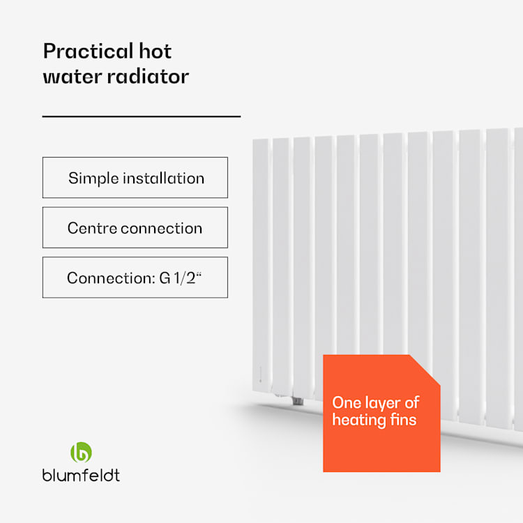 blumfeldt Ontario 100 x 60 radiator | 1/2" | hot water 100 x 60 cm ...