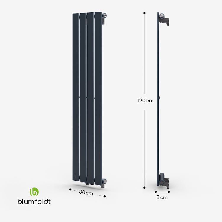 blumfeldt Ontario 30 x 120 radiator | 1/2" | hot water 30 x 120 cm ...